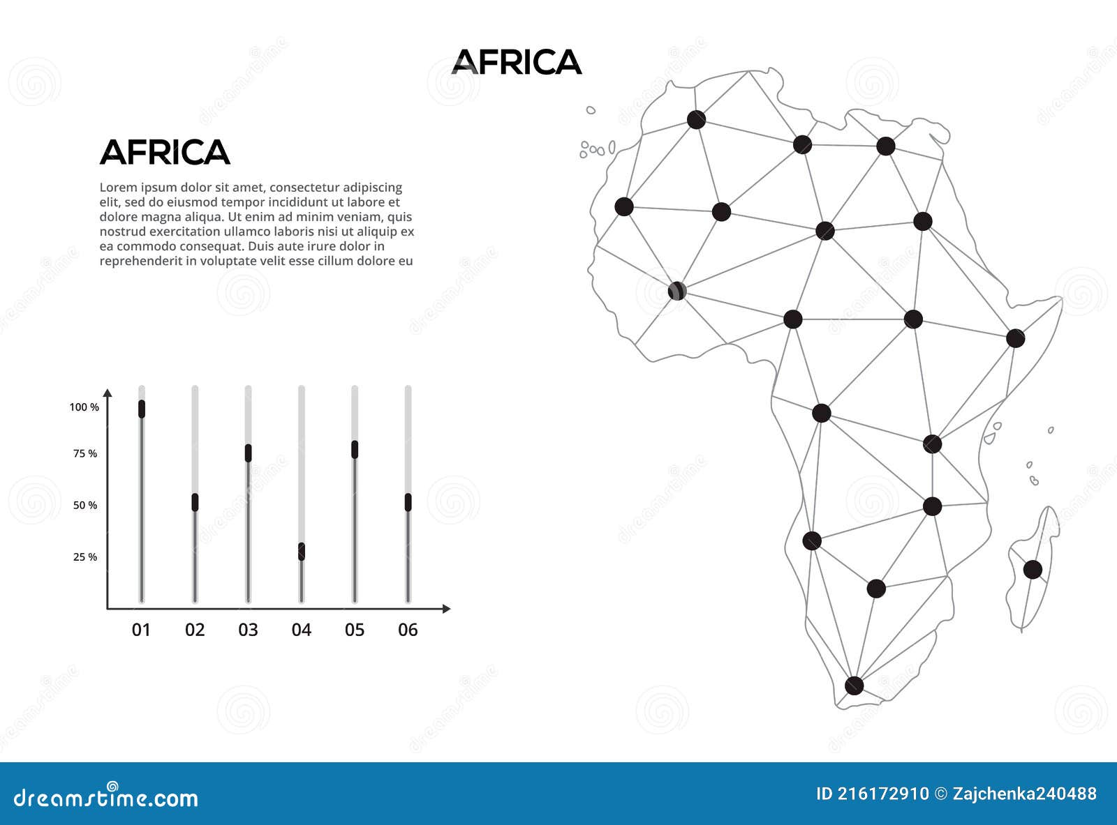 Africa Communication Network Map. Vector Image of a Low Poly Global Map ...