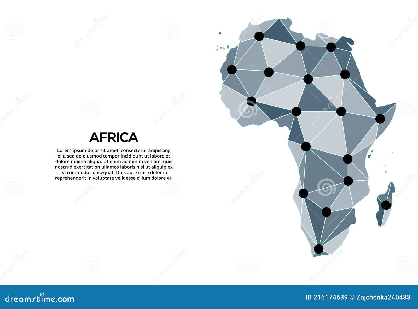 Africa Communication Network Map. Vector Image of a Low Poly Global Map ...