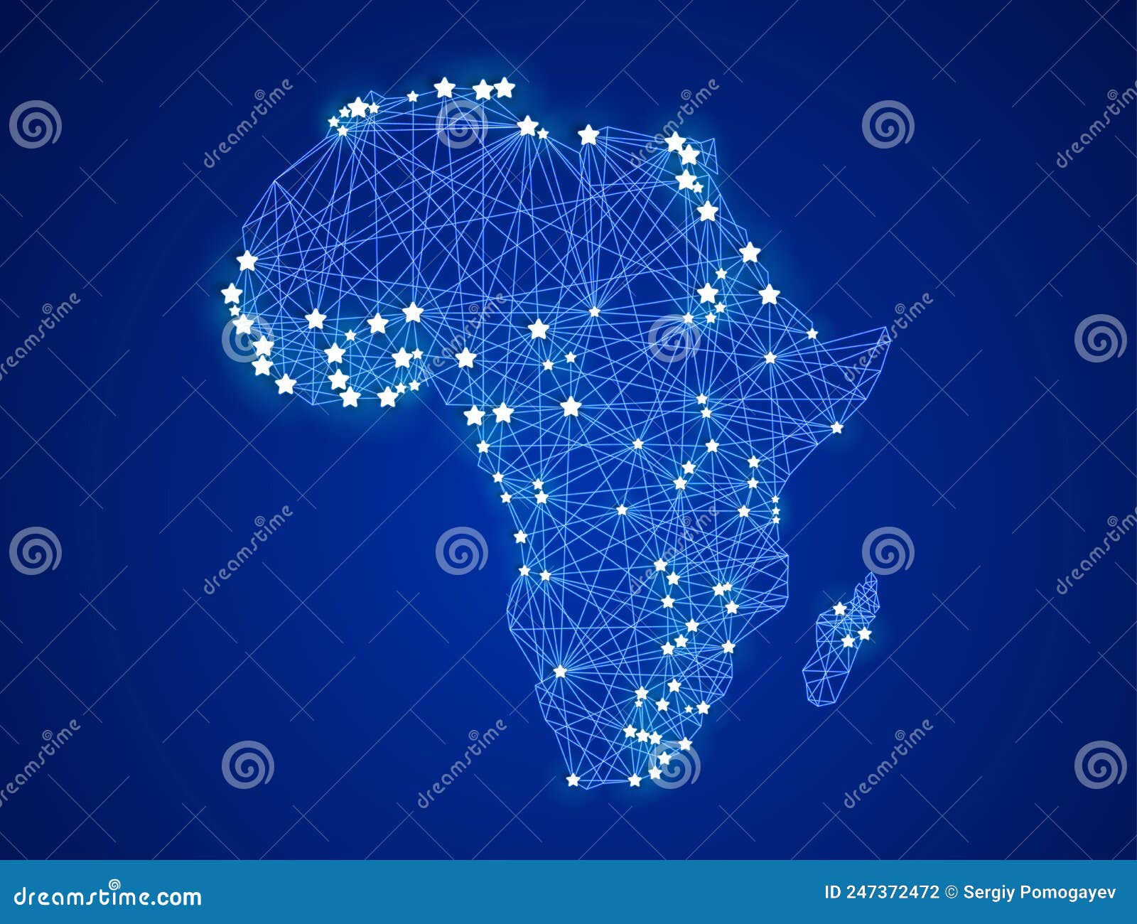 Africa Communication Network Map Stock Vector - Illustration of globe ...