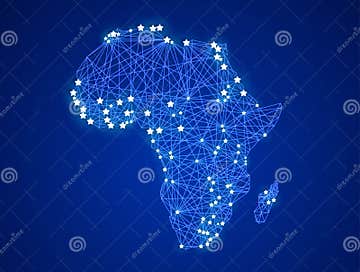 Africa Communication Network Map Stock Vector - Illustration of globe ...