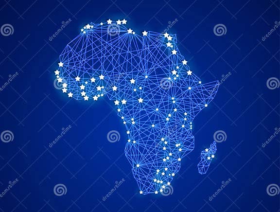 Africa Communication Network Map Stock Vector - Illustration of globe ...