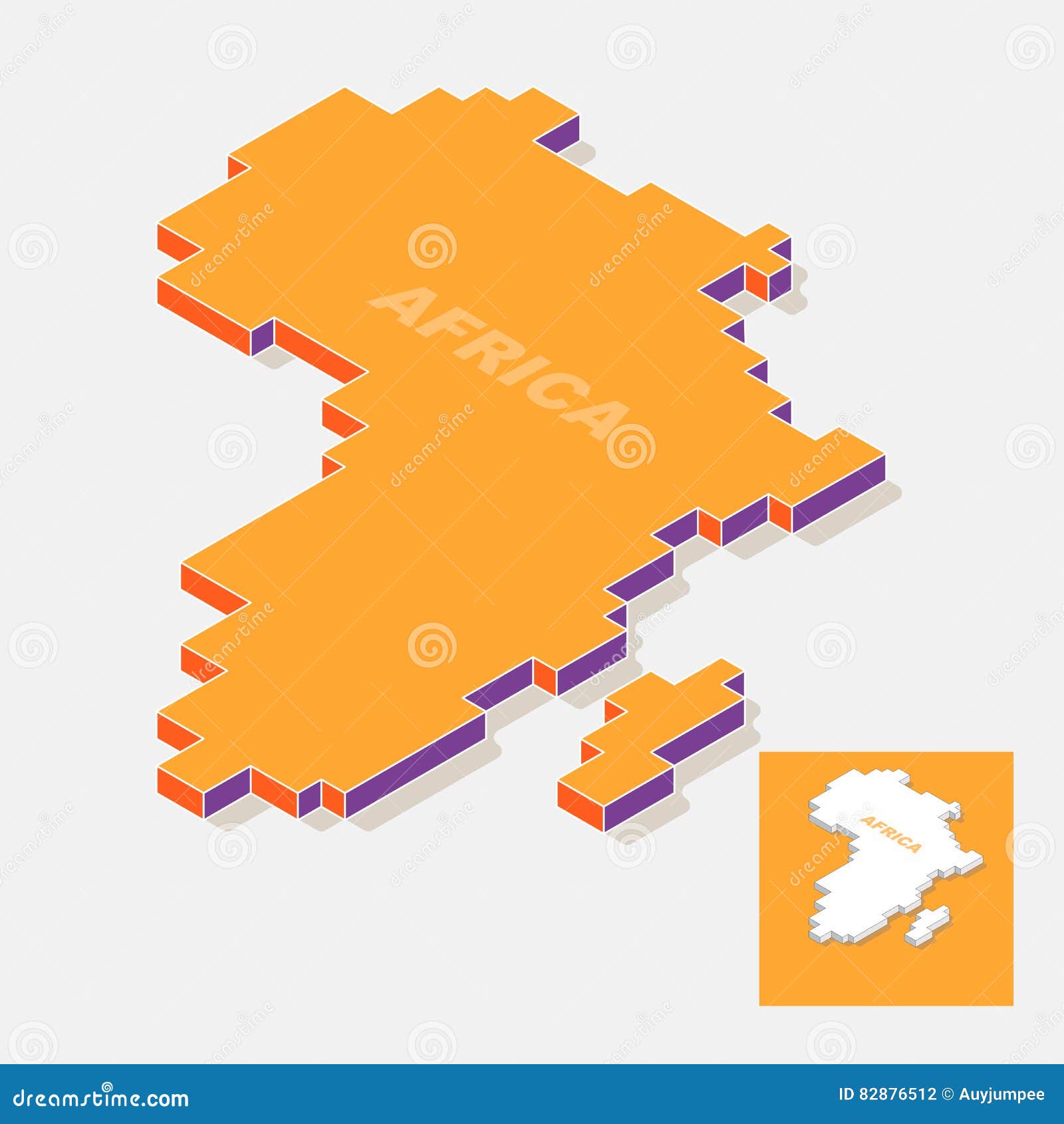 Africa Continent, World Map With Landmarks Vector Cartoon Illustration ...