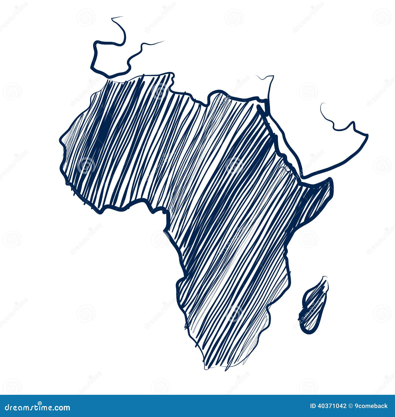 African Continent Drawing