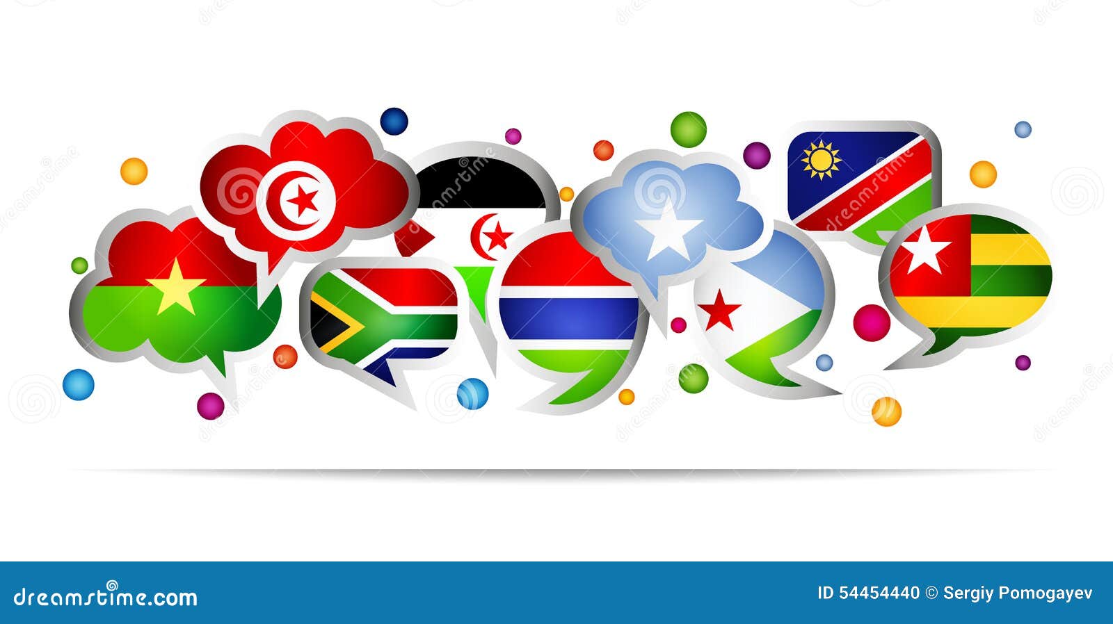 Africa Countries Bubble Speech Shapes. Set 2 Stock Vector ...