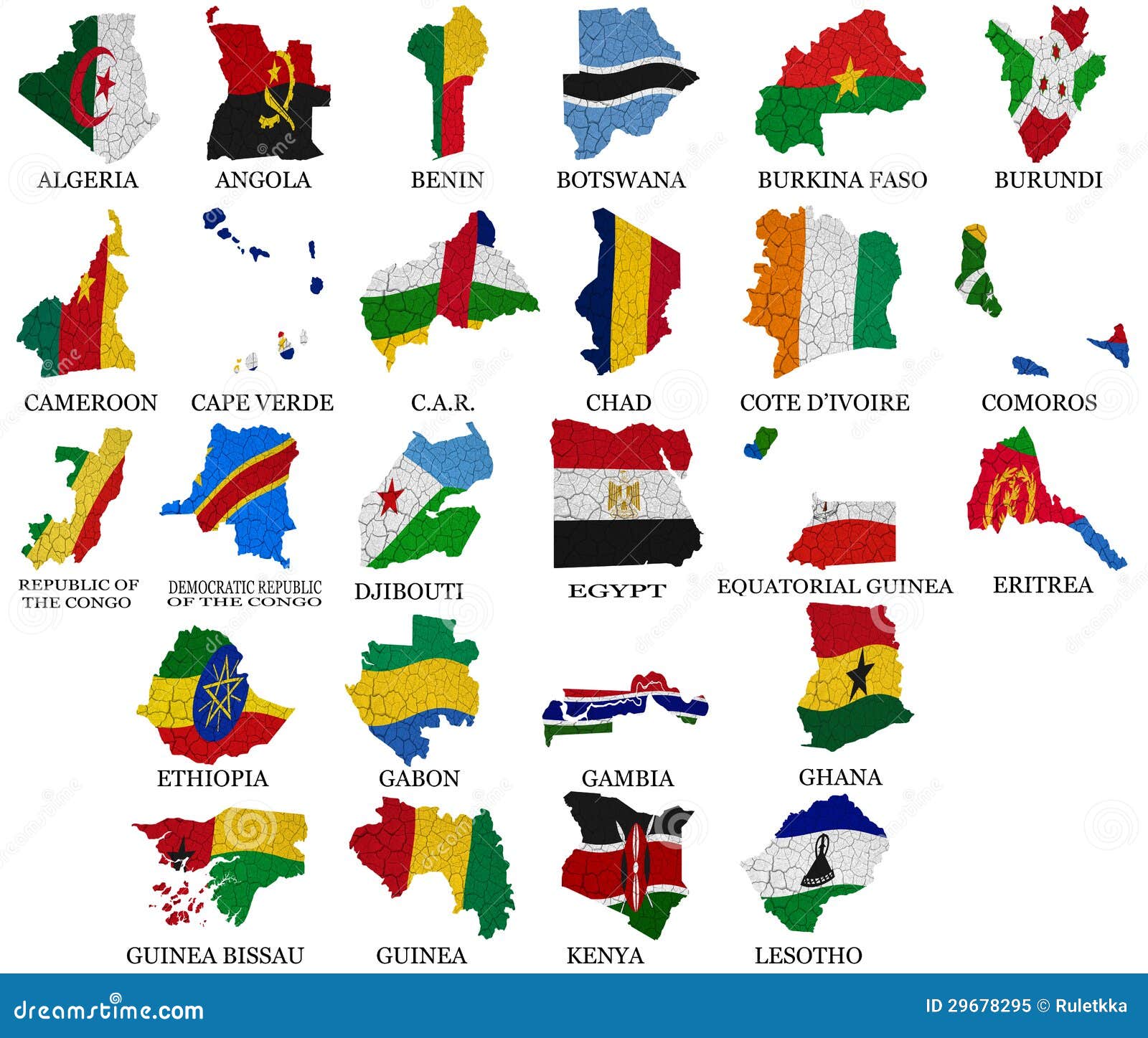 Africa Countries Flag Maps Part1 Royalty-Free Stock Photo ...