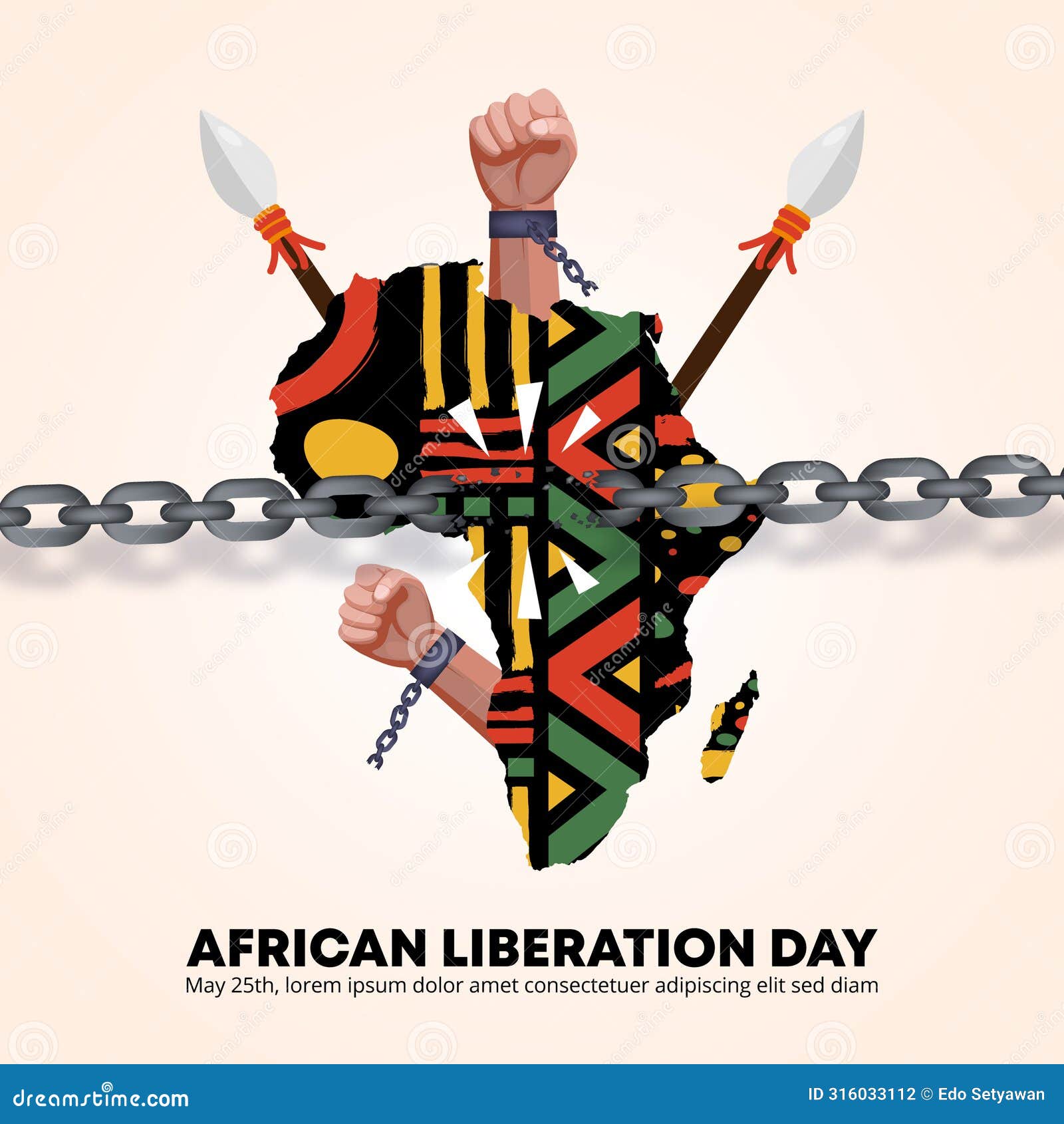 Africa Day or African Liberation Day with Africa Map and Pattern Stock ...