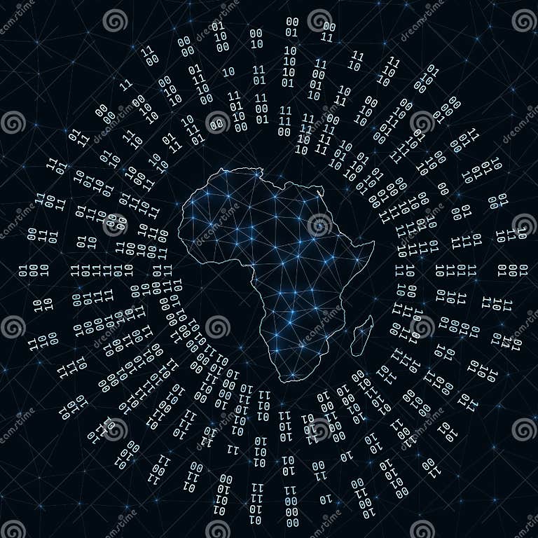 Africa digital map. stock vector. Illustration of earth - 185890821