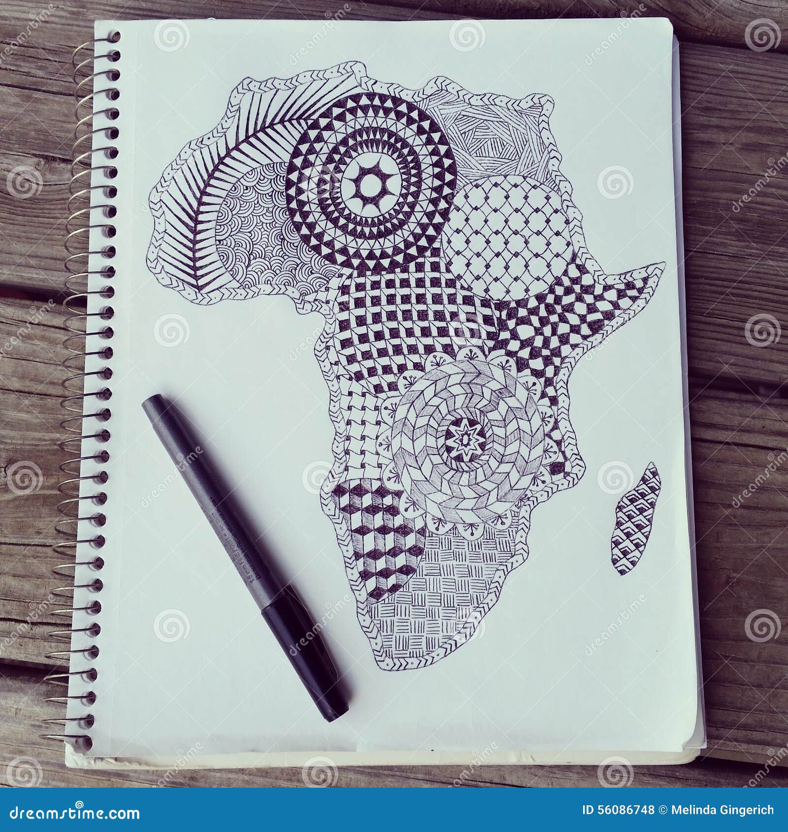 Africa stock photo. Image of africa, zentangle, drawing - 56086748