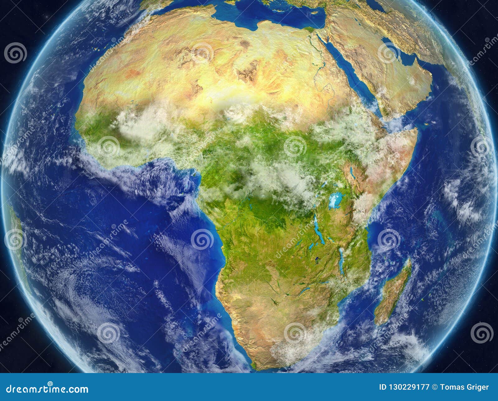Africa on Earth from space stock illustration. Illustration of african ...