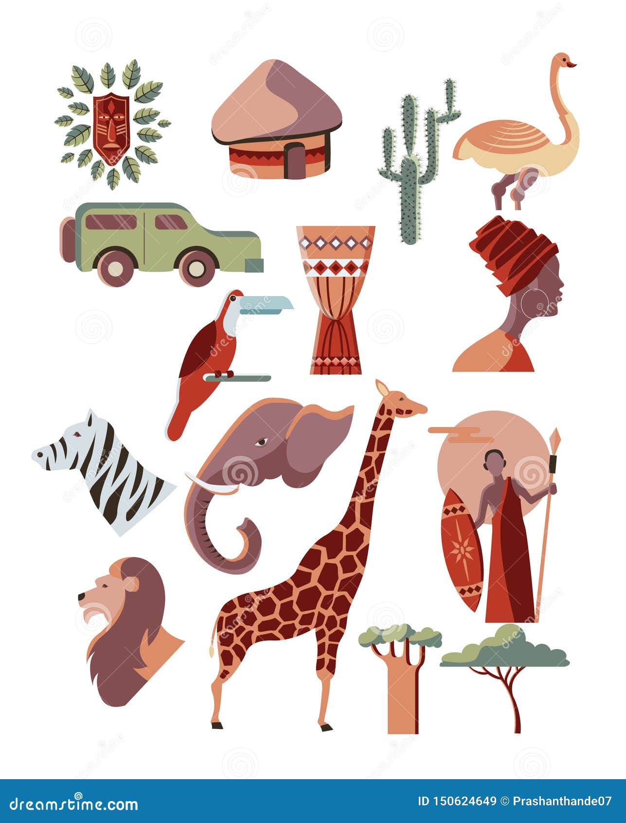 Africa elements final stock vector. Illustration of continent - 150624649