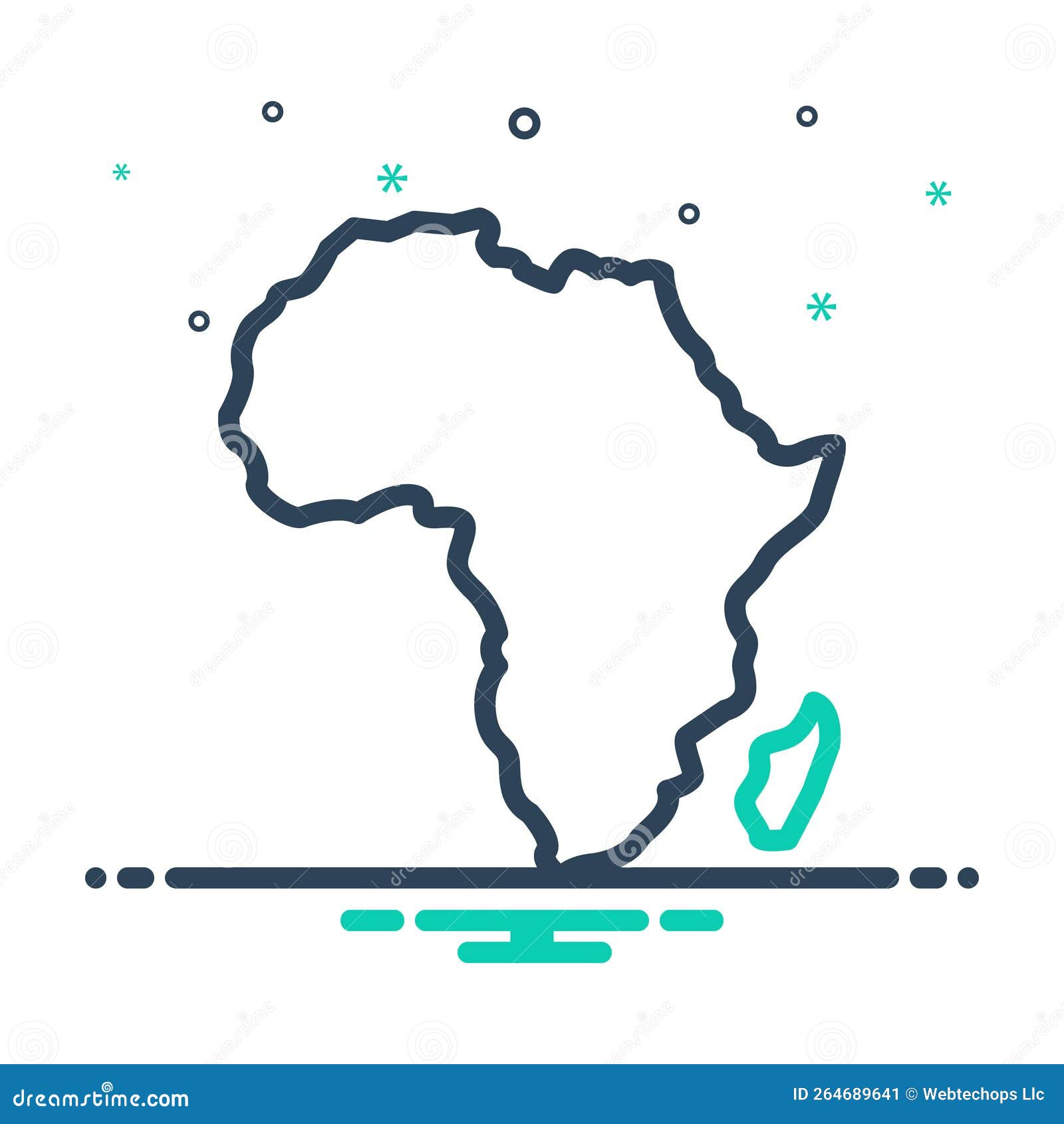 Mix Icon for Africa, Map and Country Stock Illustration - Illustration ...