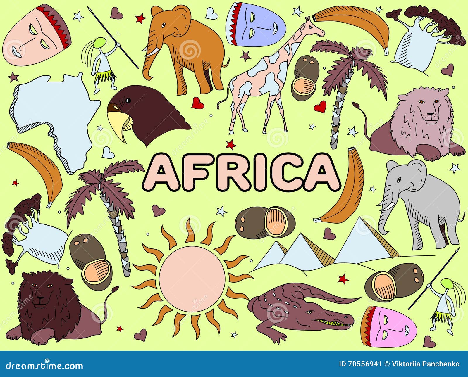Africa Line Art Vector Illustration Stock Vector - Illustration of ...