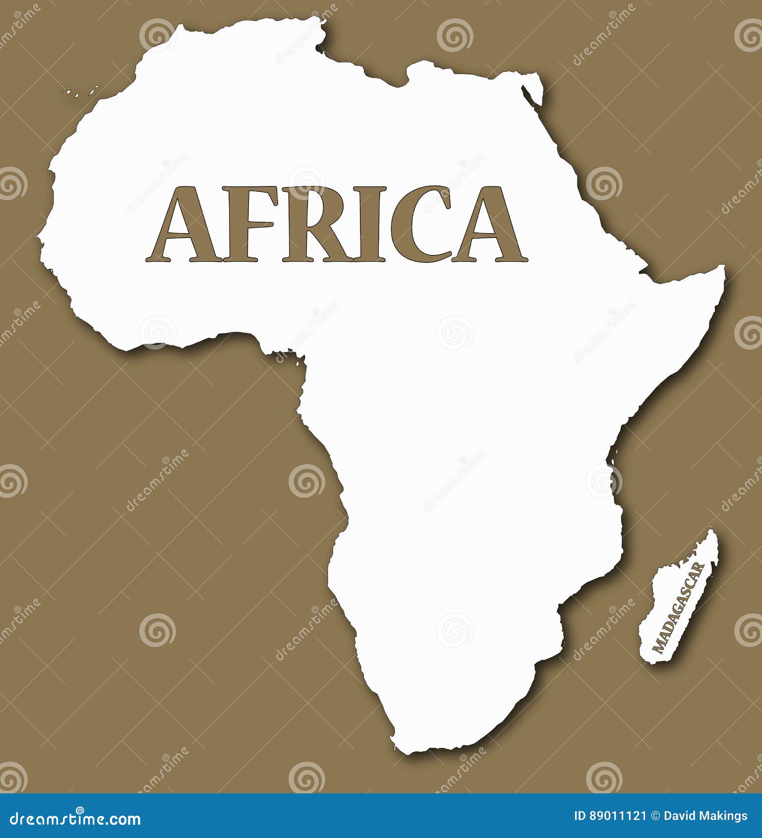 Africa Map - Brown Orange Hue Colored On Dark Background. High Detailed ...