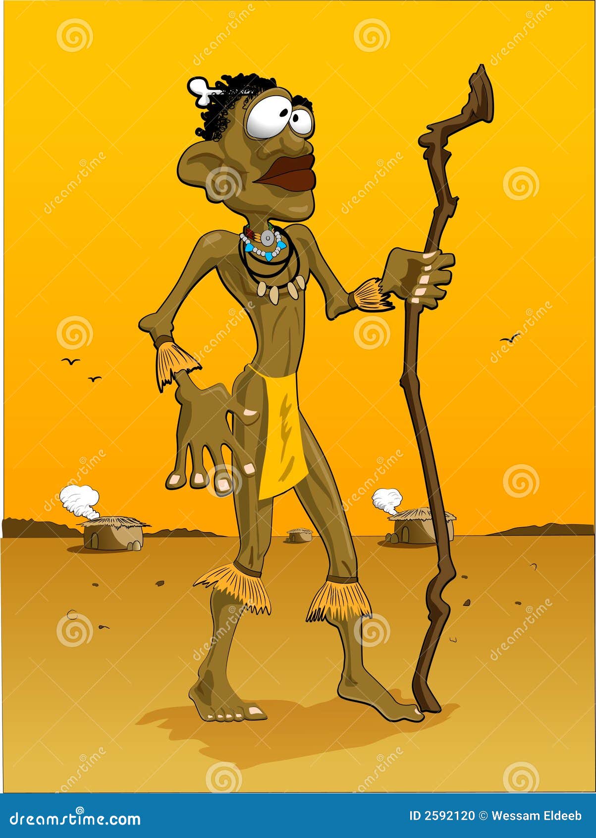 African Tribal Man Clipart