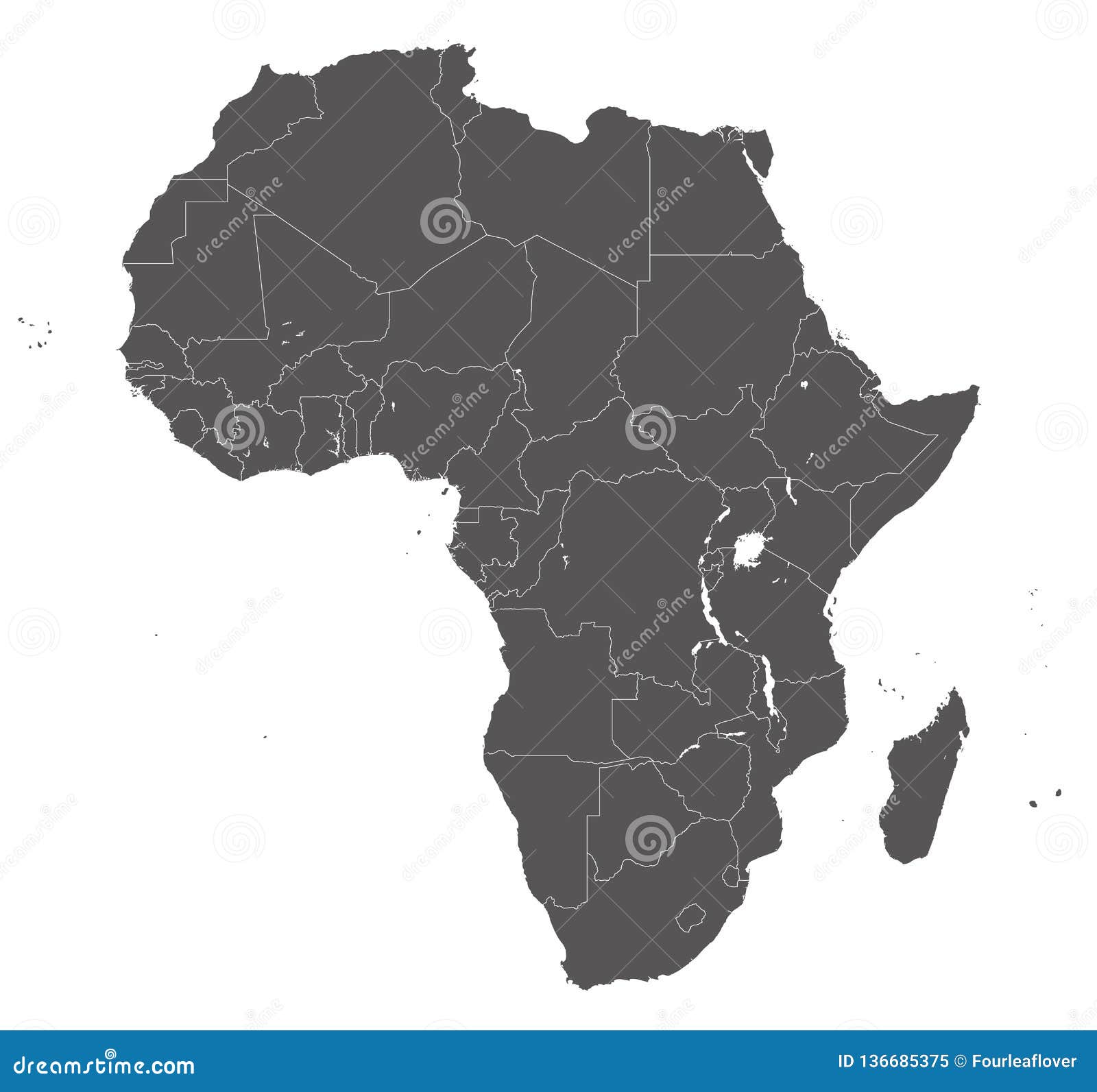 Simple Map Of Africa. Africa Map Outline. Rough Sketch Of Africa Map On ...