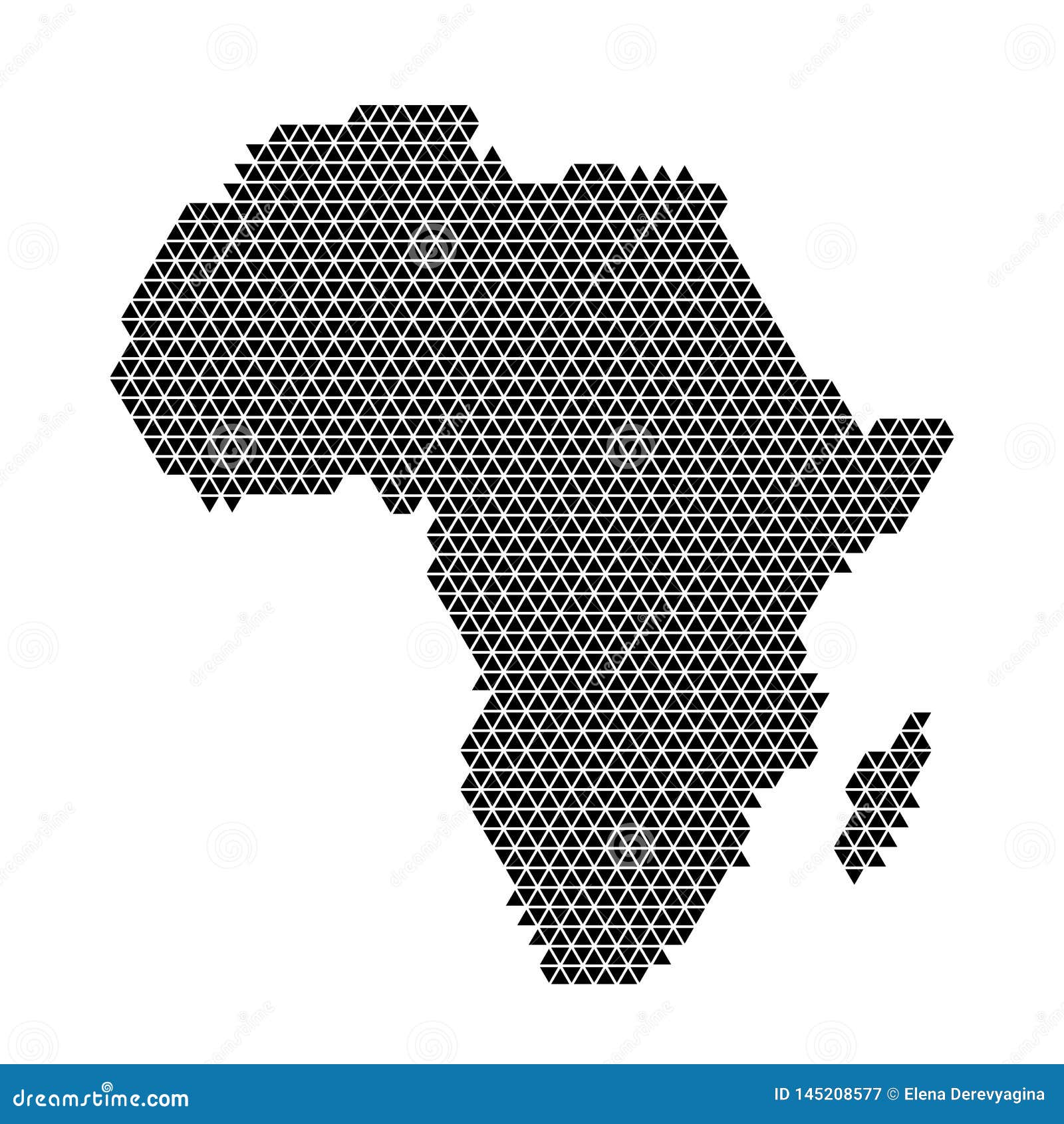 Africa Map Abstract Schematic from Black Triangles Repeating Pattern ...