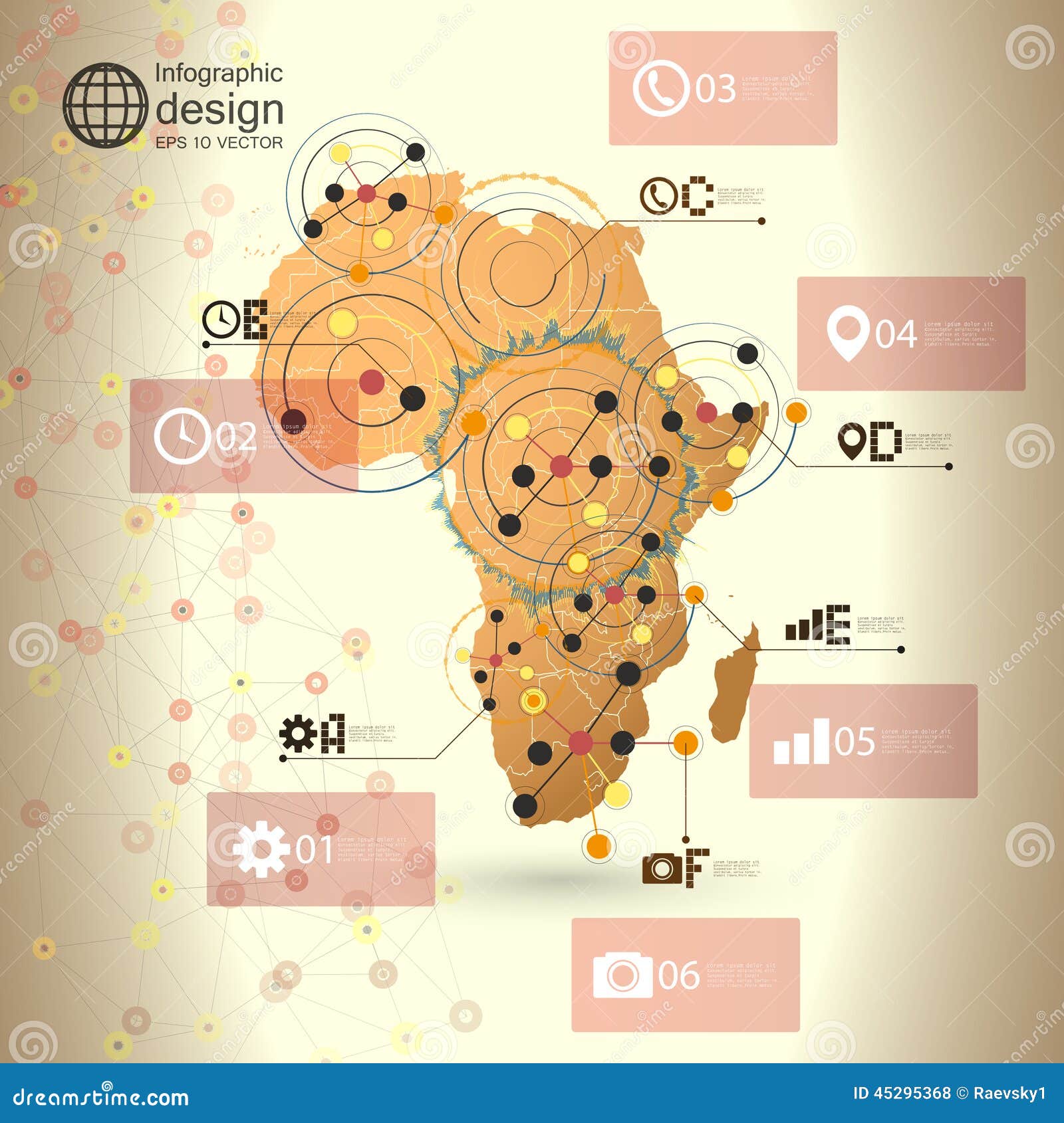 Africa Infographic Map Template Jigsaw Concept Banner. Vector ...