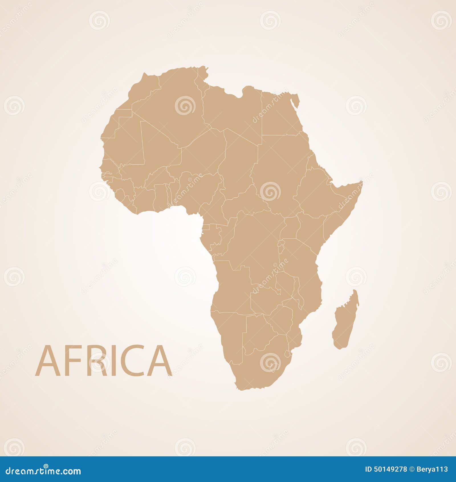 Africa Map - Brown Orange Hue Colored On Dark Background. High Detailed ...