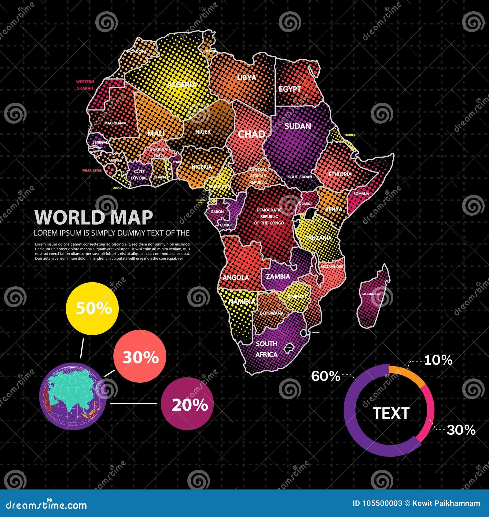Africa Map Design Vector Illustration Stock Vector - Illustration of ...