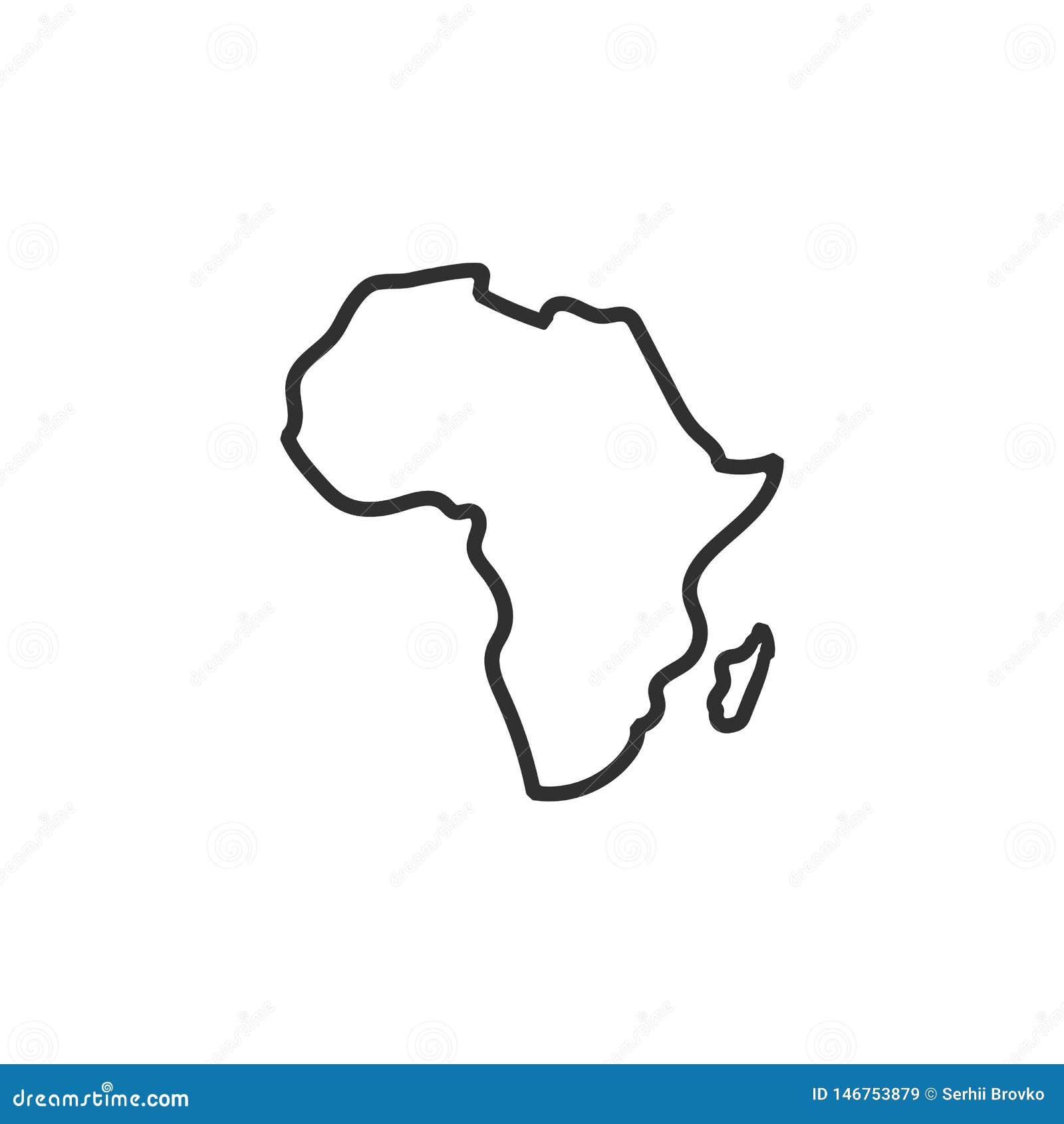 Africa Map Icon. Isolated on White Background Stock Vector ...