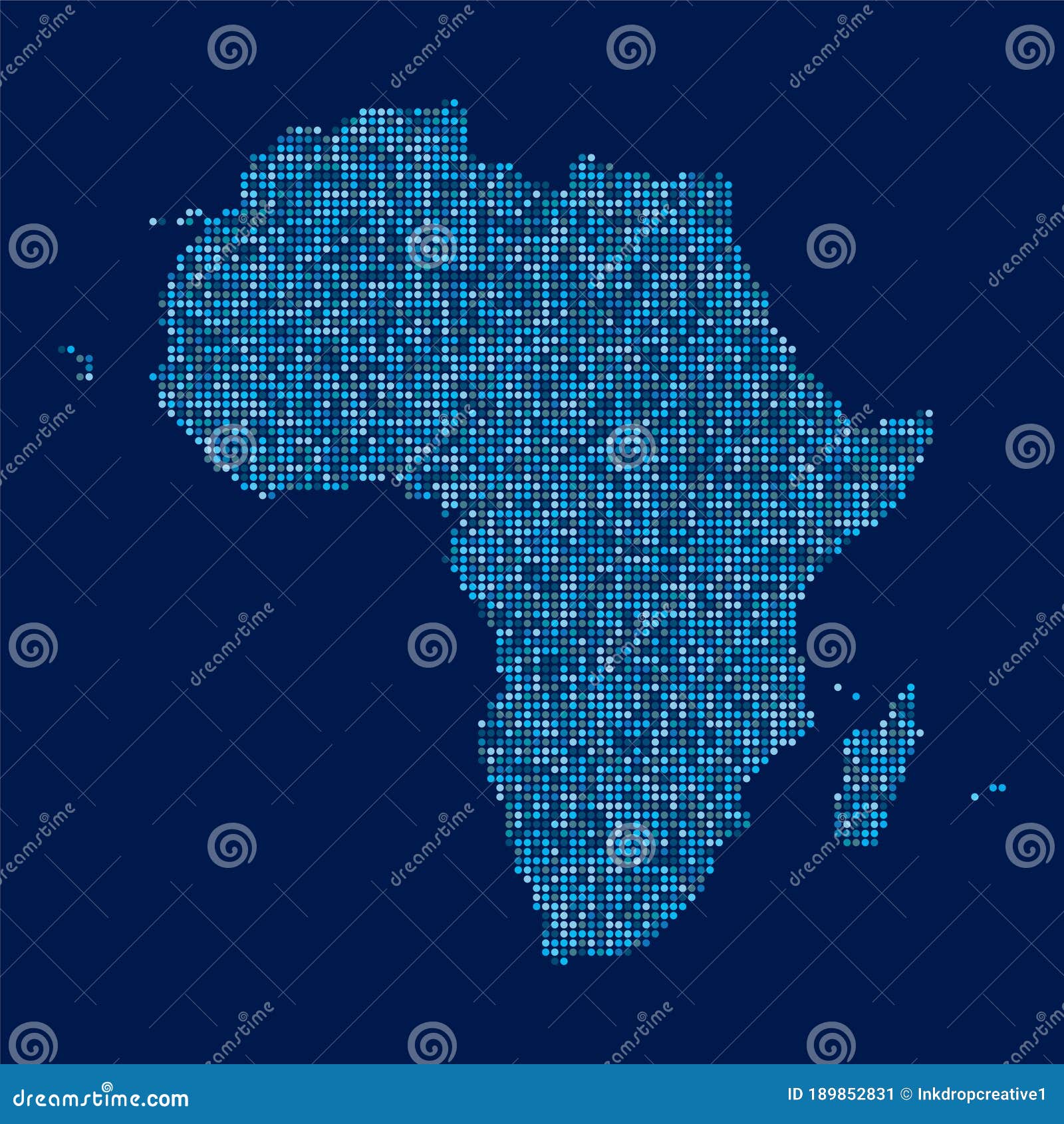 Africa Map Made from Halftone Dot Pattern Stock Vector - Illustration ...