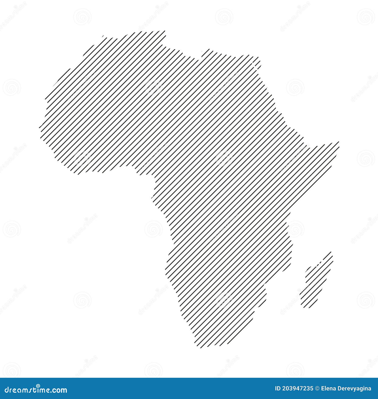Africa Map from Pattern of Black Slanted Parallel Lines. Vector ...