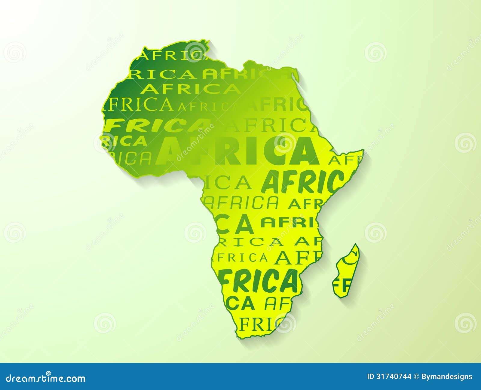 Africa Map with Shadow Effect Stock Vector - Illustration of country ...