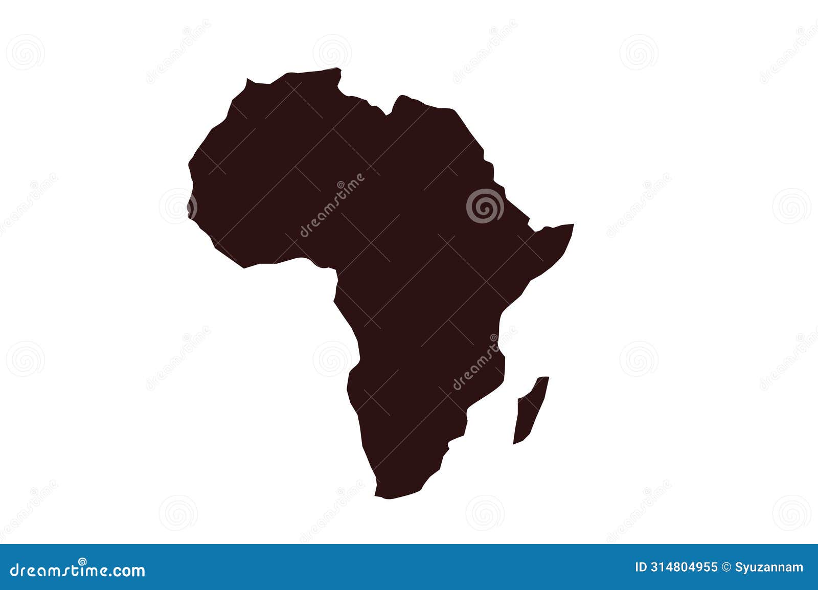 Africa Map Silhouette Isolated on White Background. African Day ...