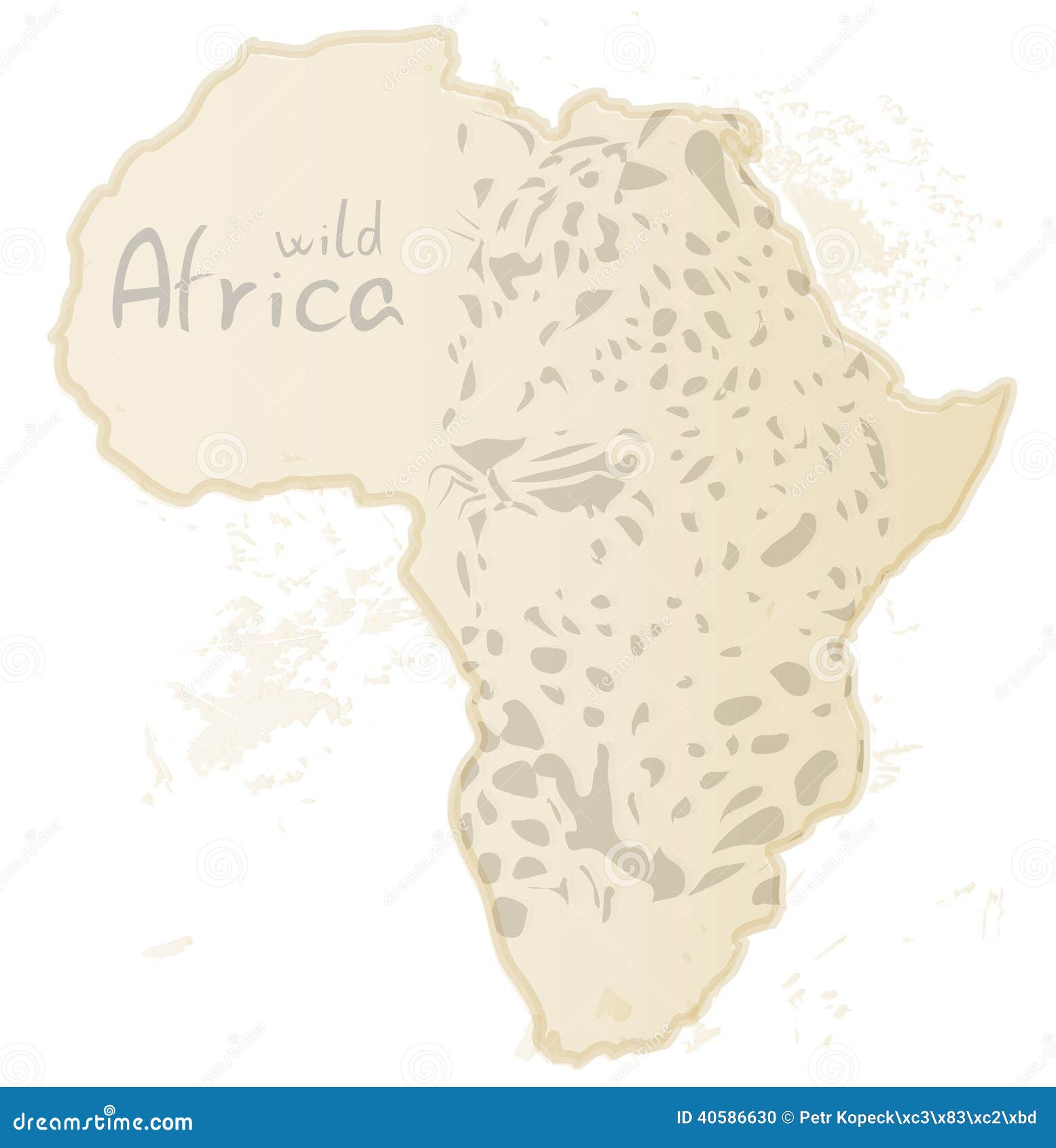 Africa Map With Silhouette Of Leopard Royalty-Free Cartoon ...