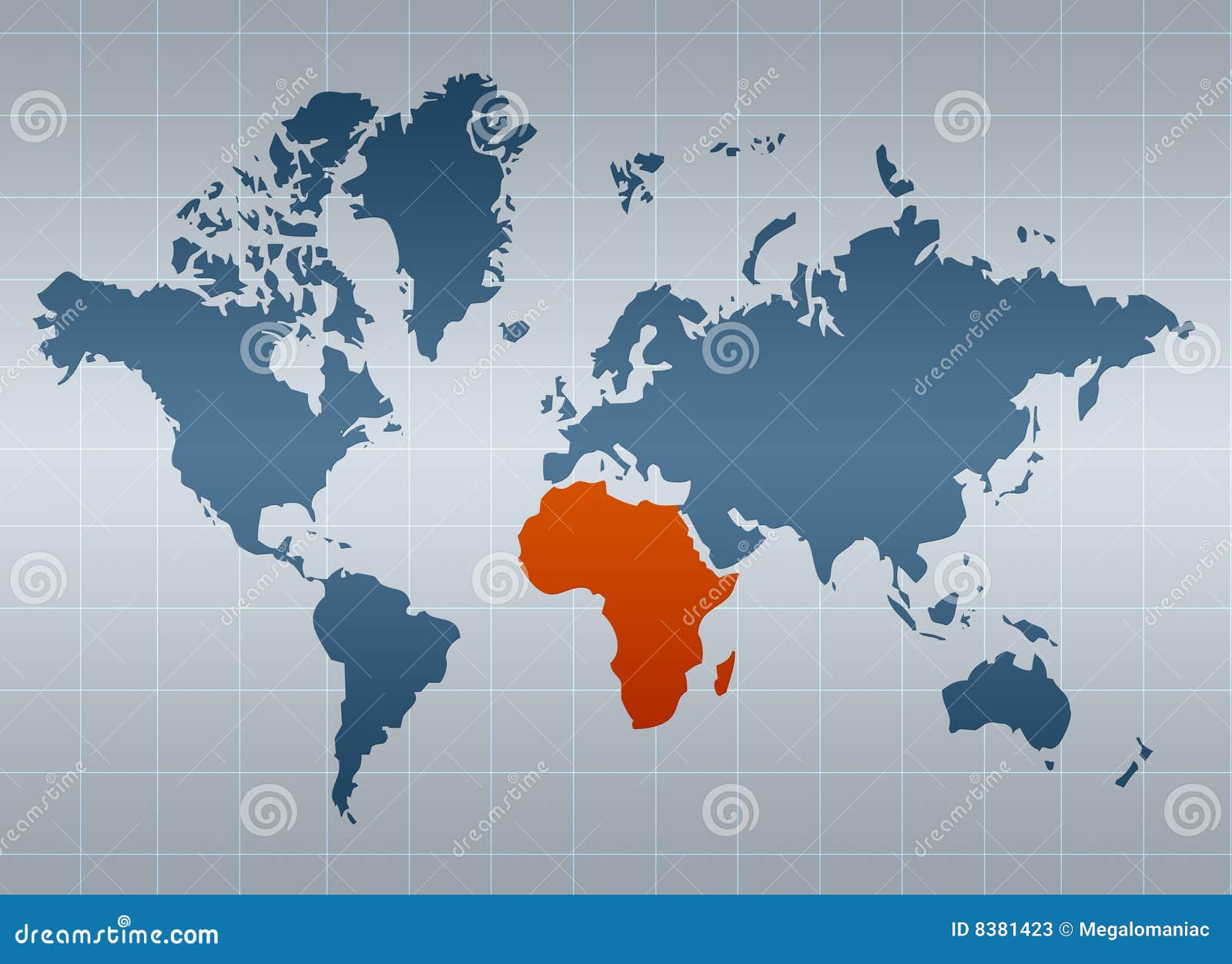 Africa on map of the world stock illustration. Illustration of global ...