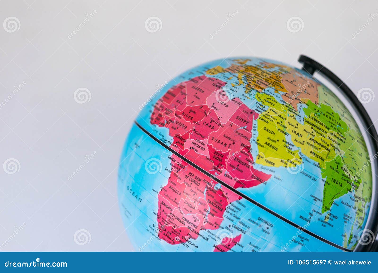 Africa And Middle East Map On A Globe With Earth Map In The Background