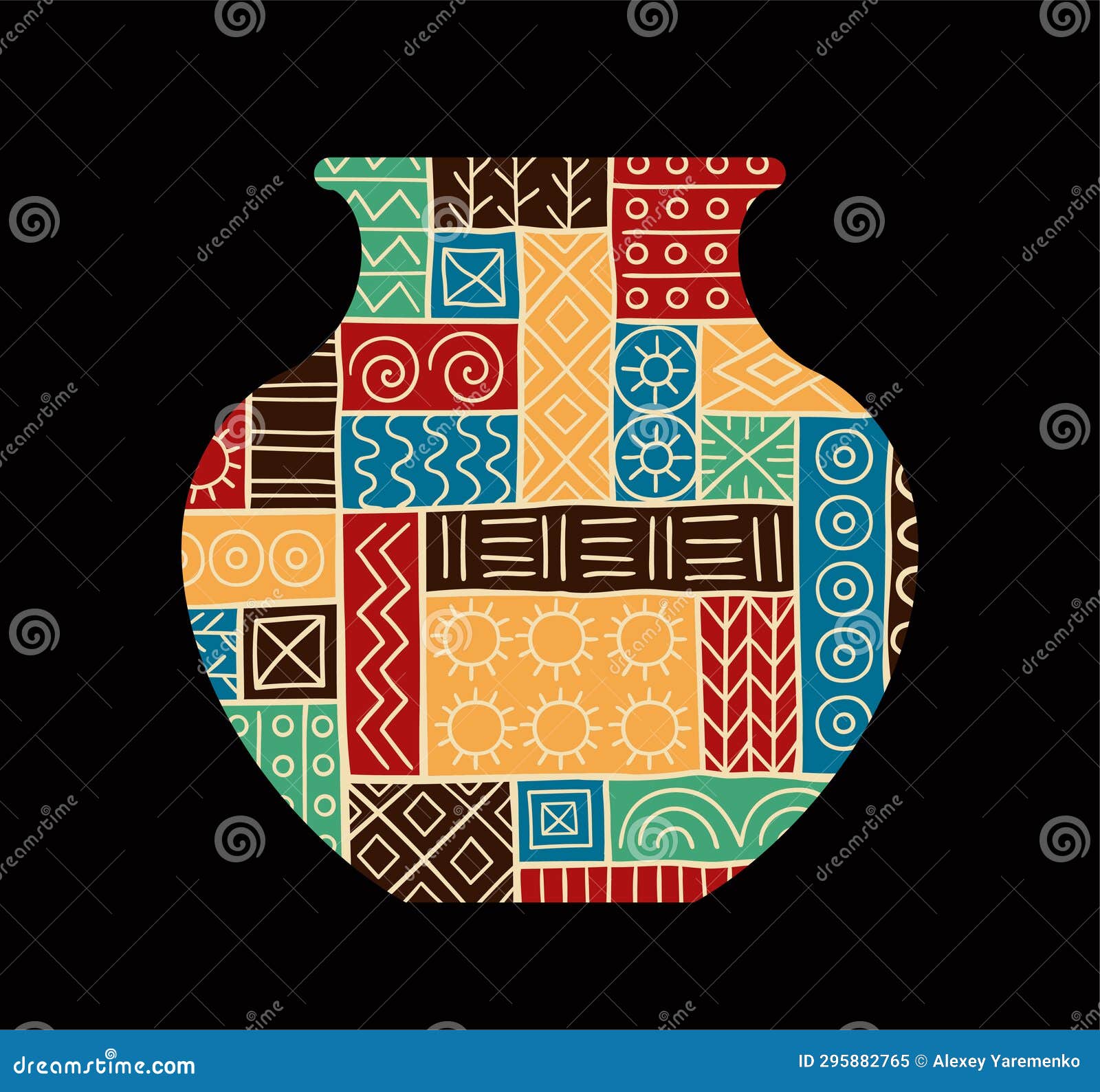 Africa Pattern at Vase Vector Concept Stock Vector - Illustration of ...