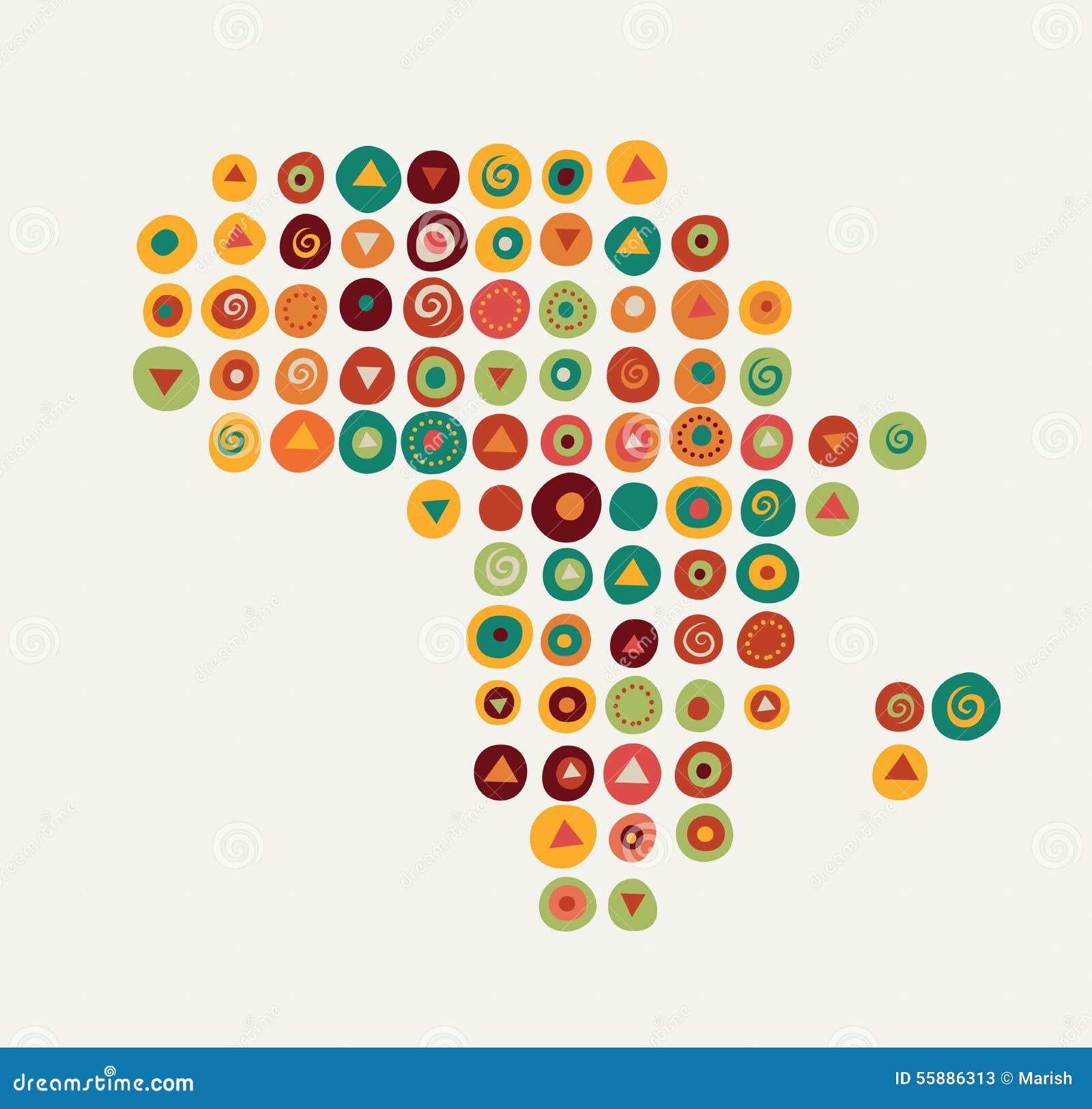 Africa - patterned map stock vector. Illustration of nature - 55886313