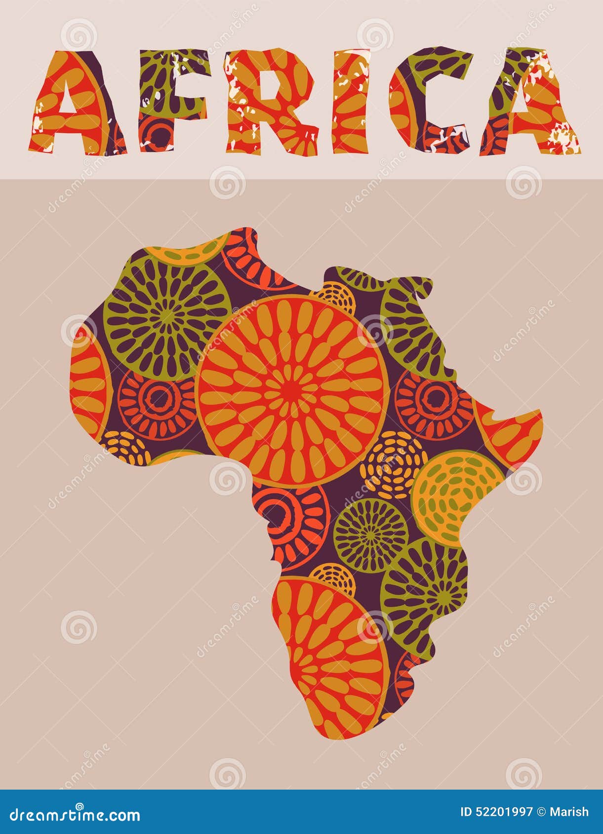 Africa - patterned map stock vector. Illustration of jungle - 52201997