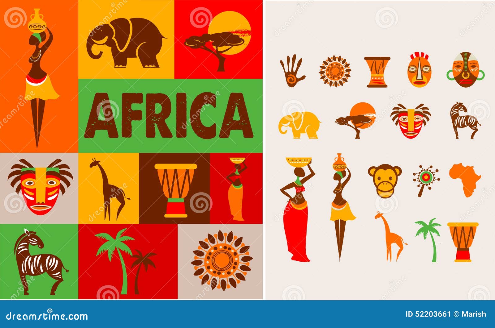 Africa - Poster And Background Cartoon Vector | CartoonDealer.com #52203661