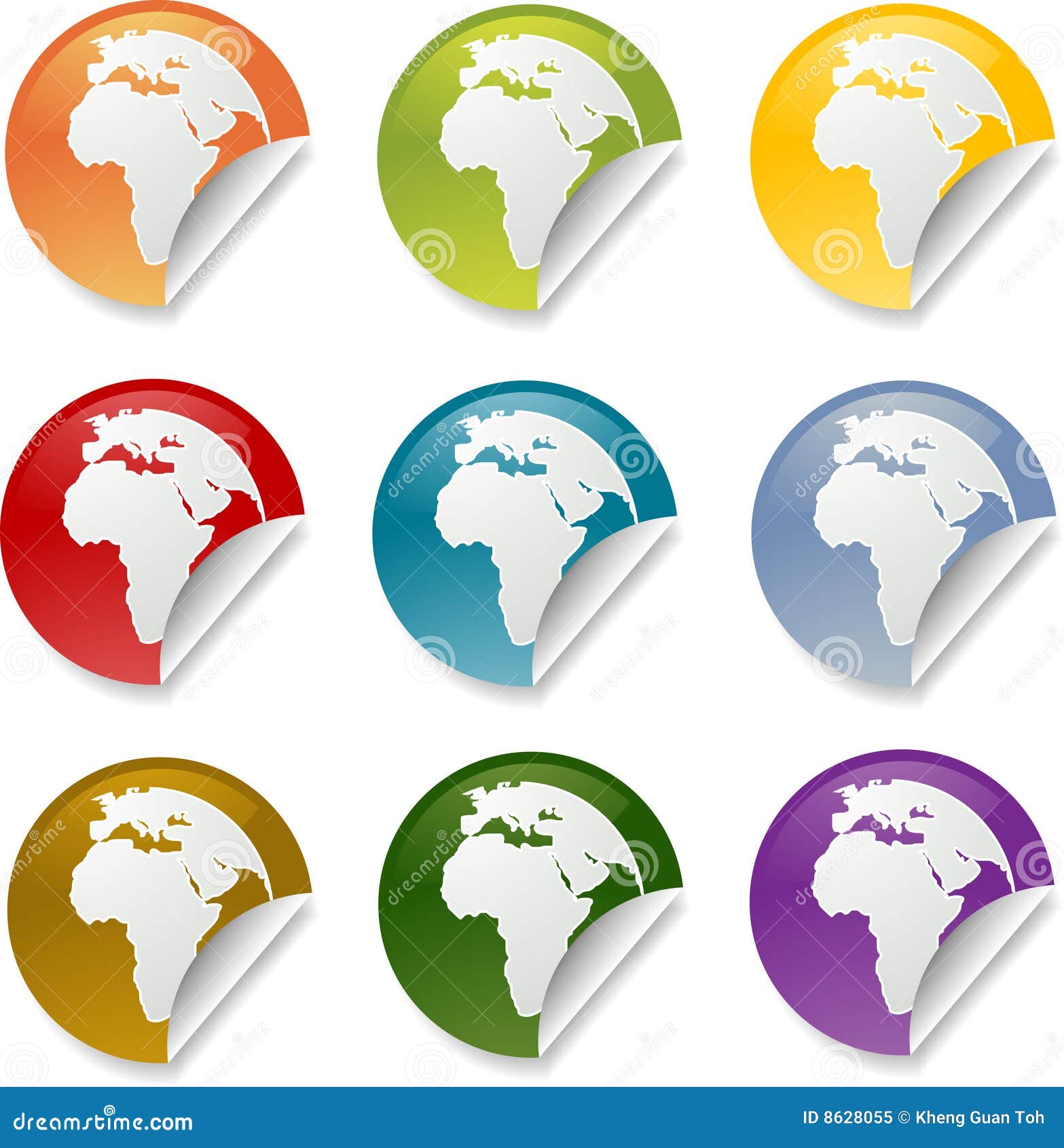 Africa round stickers stock illustration. Illustration of purple - 8628055