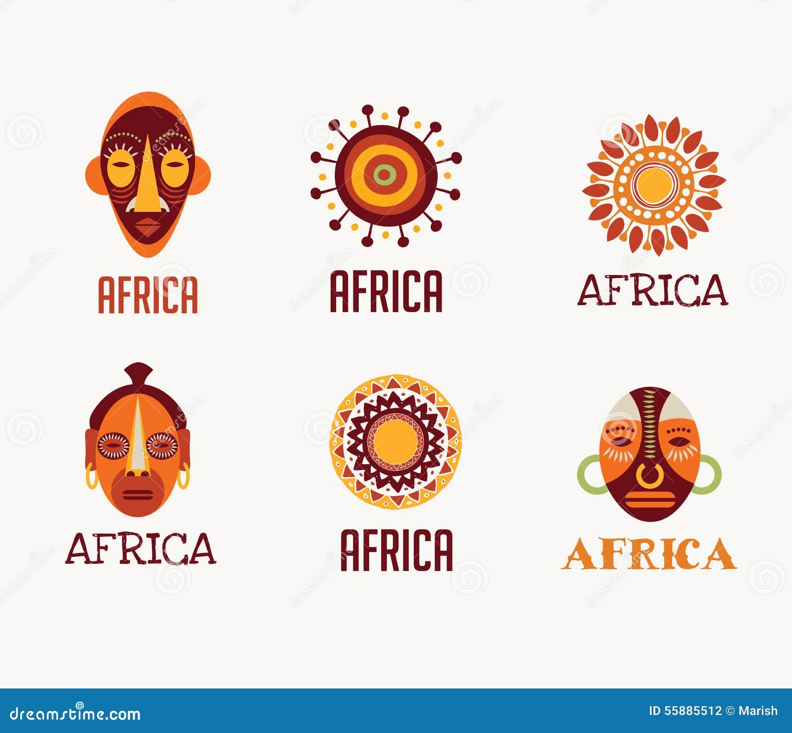 Safari Icons Endless Background Vector Illustration | CartoonDealer.com ...