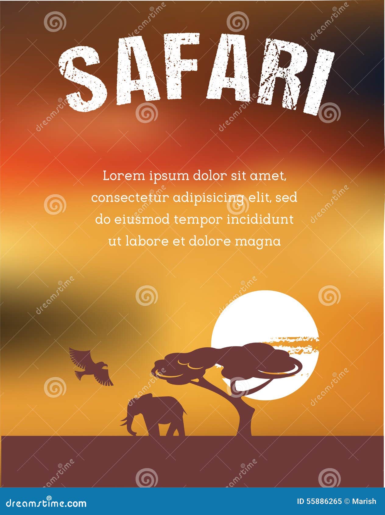 Africa, Safari Poster Design Stock Vector - Illustration of mandala ...