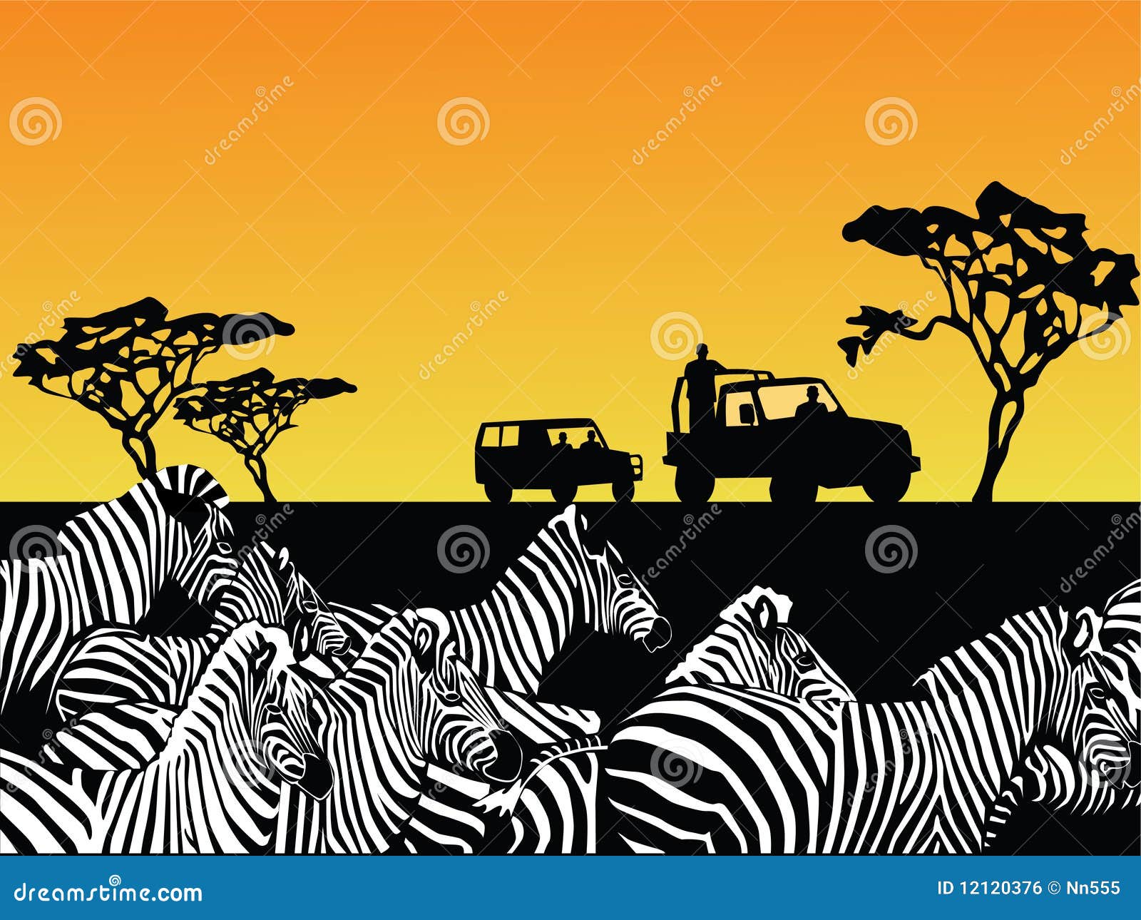 Africa, Safari, Tree, Wild Animals. Vector | CartoonDealer.com #42397597
