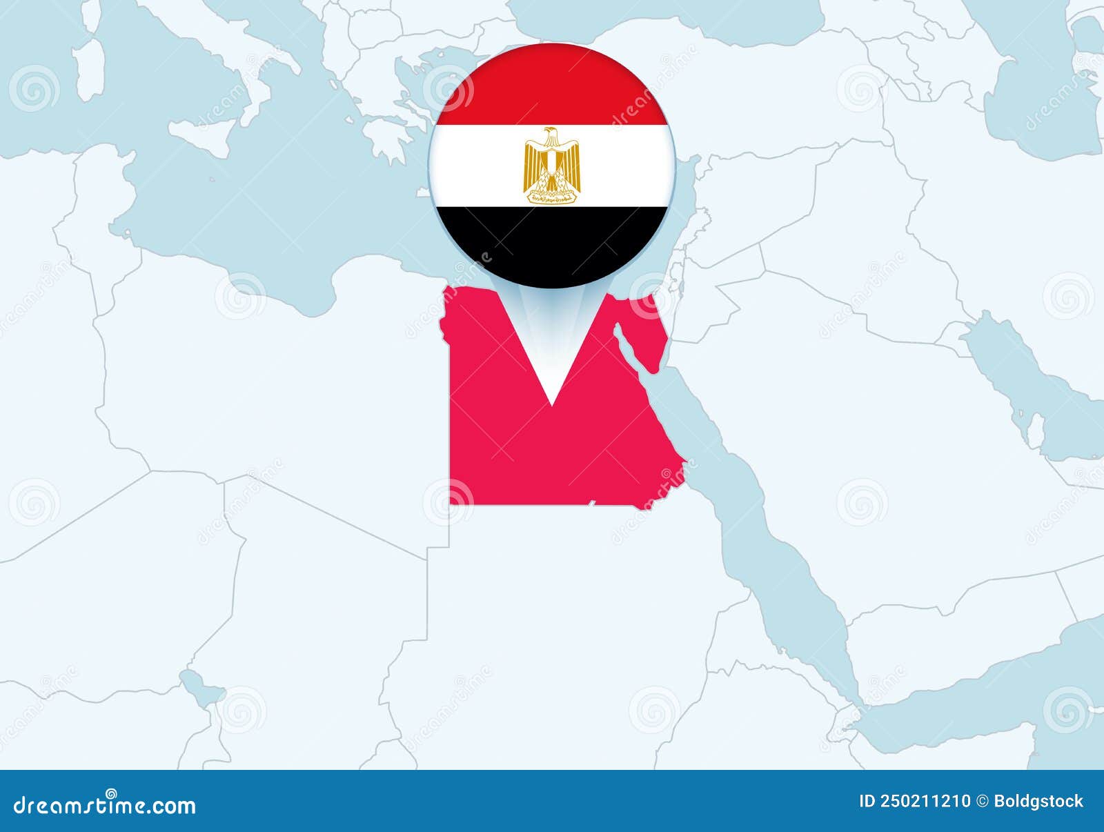 Africa with Selected Egypt Map and Egypt Flag Icon Stock Vector ...
