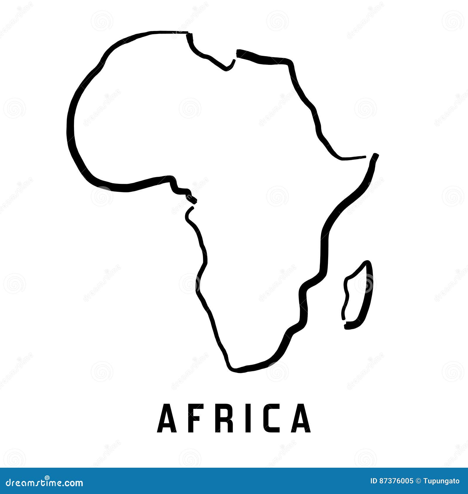 Africa Simple Map Stock Vector Illustration Of Handwritten 87376005