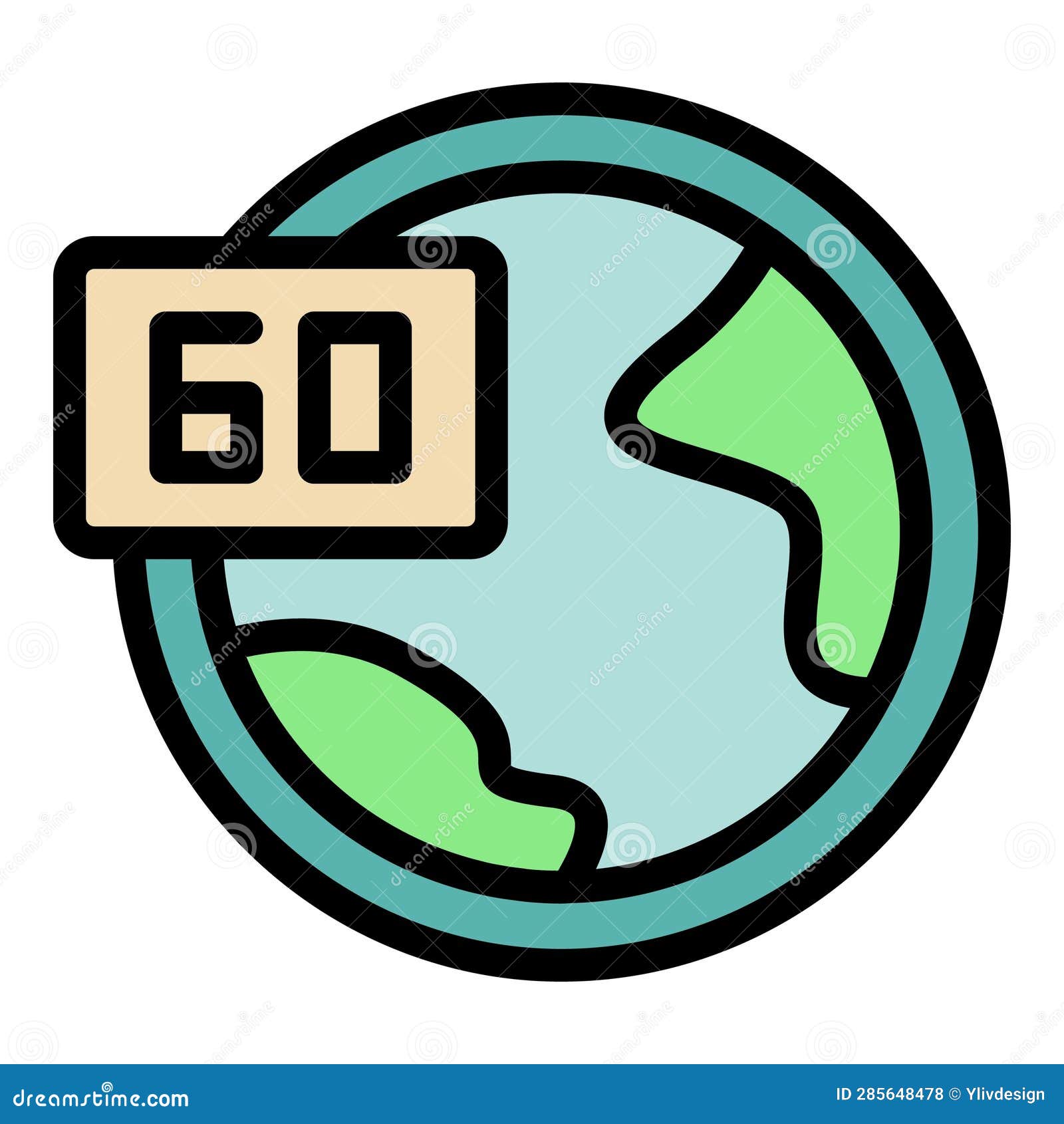 Timezone UTC Icon Of 3 Types Color, Black And White, Outline. Isolated ...