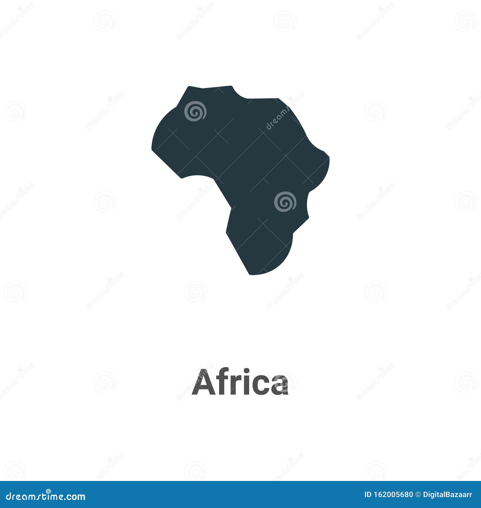 Africa Vector Icon on White Background. Flat Vector Africa Icon Symbol ...