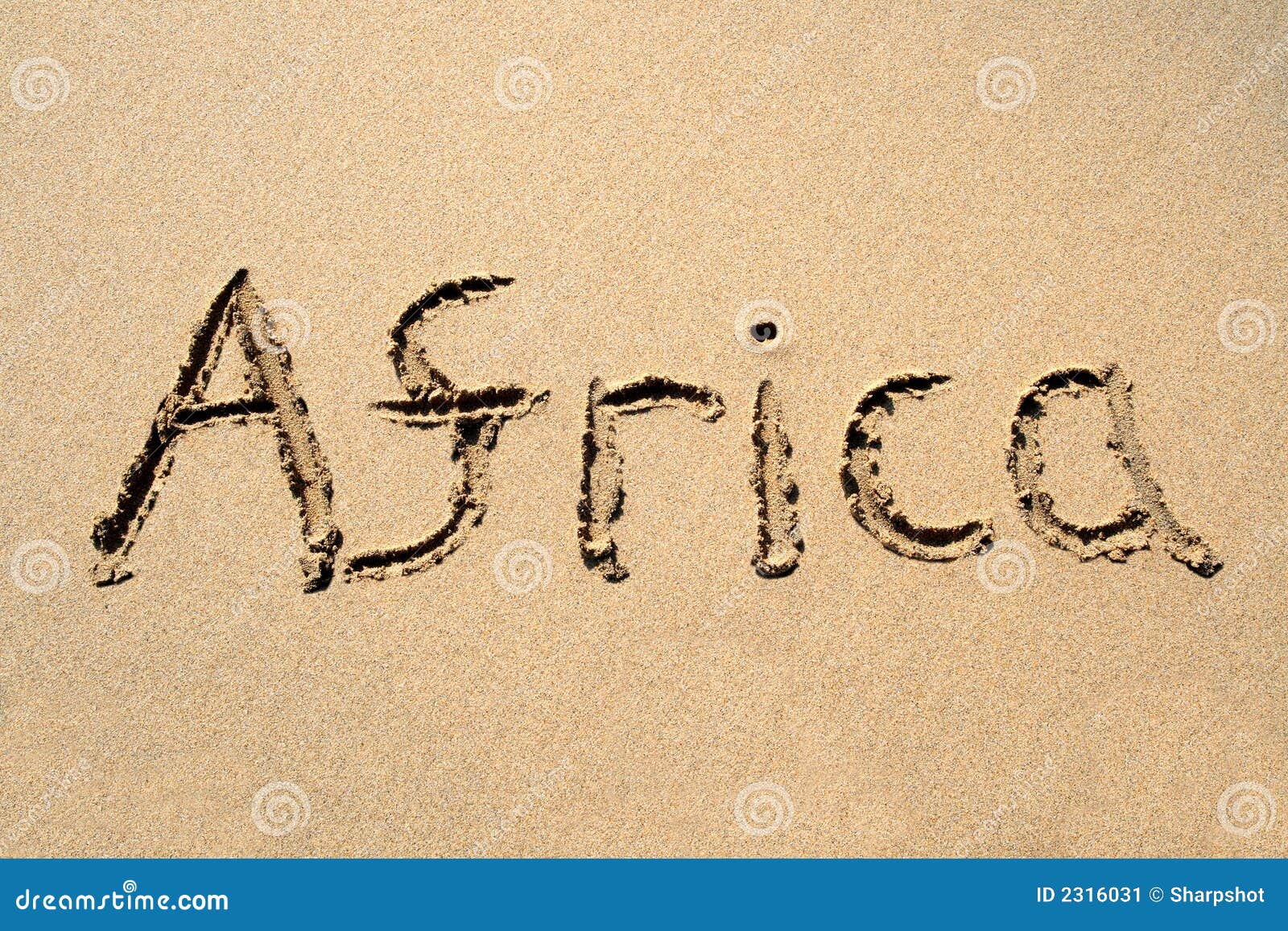 Africa, written on a beach stock illustration. Illustration of ...