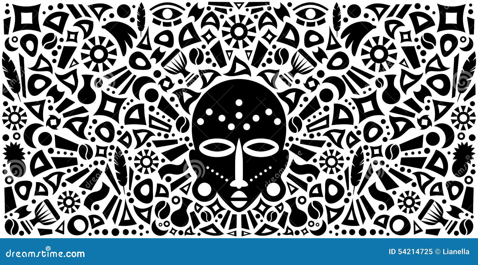 African Abstract Tribal Illustration Stock Vector - Illustration of ...