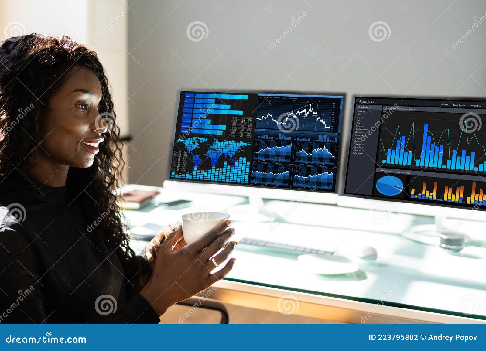 Advisor Using KPI Analytics Dashboard Charts Stock Photography ...