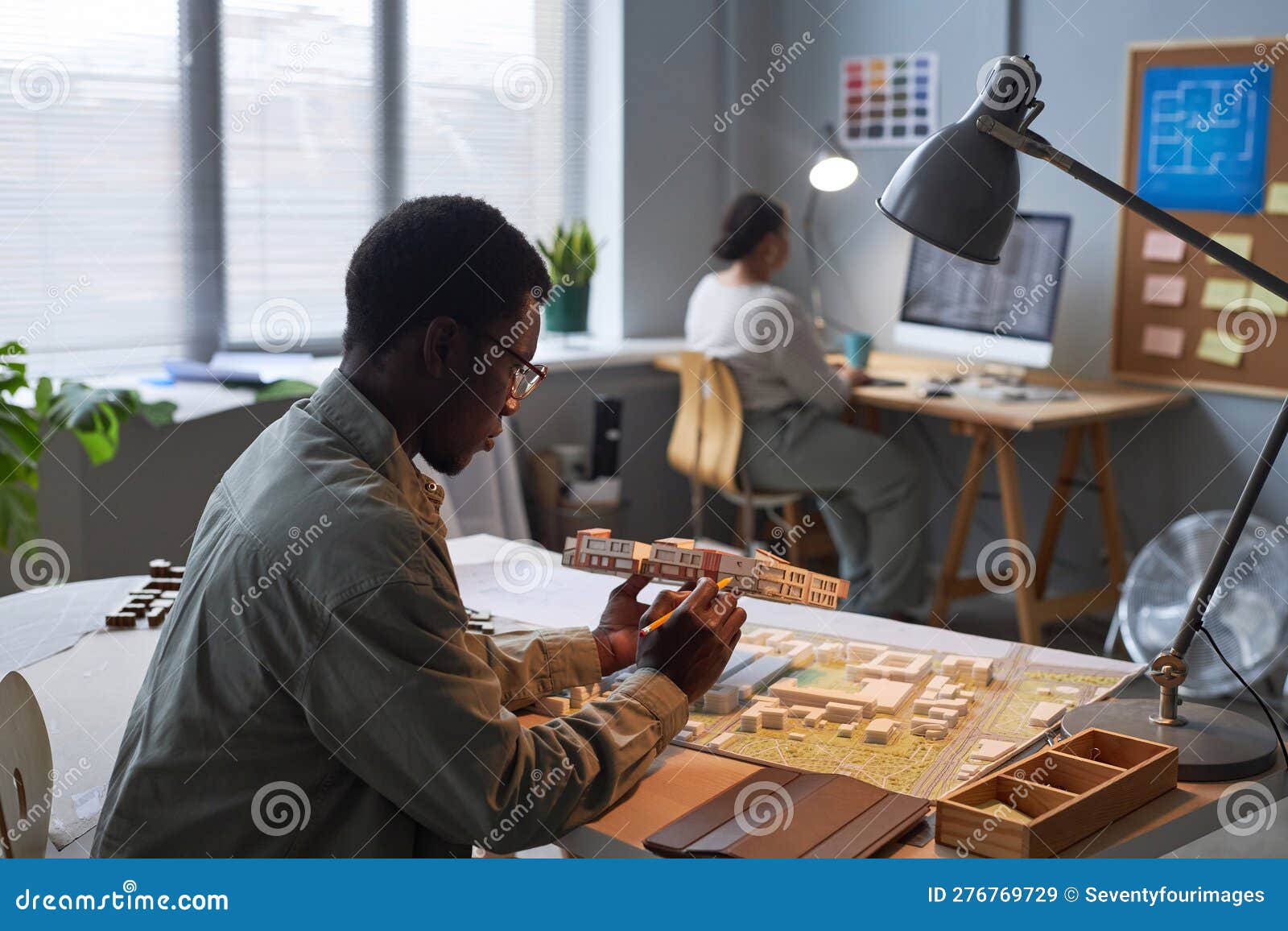 Architect Developing New Model of Building Stock Image - Image of draw ...