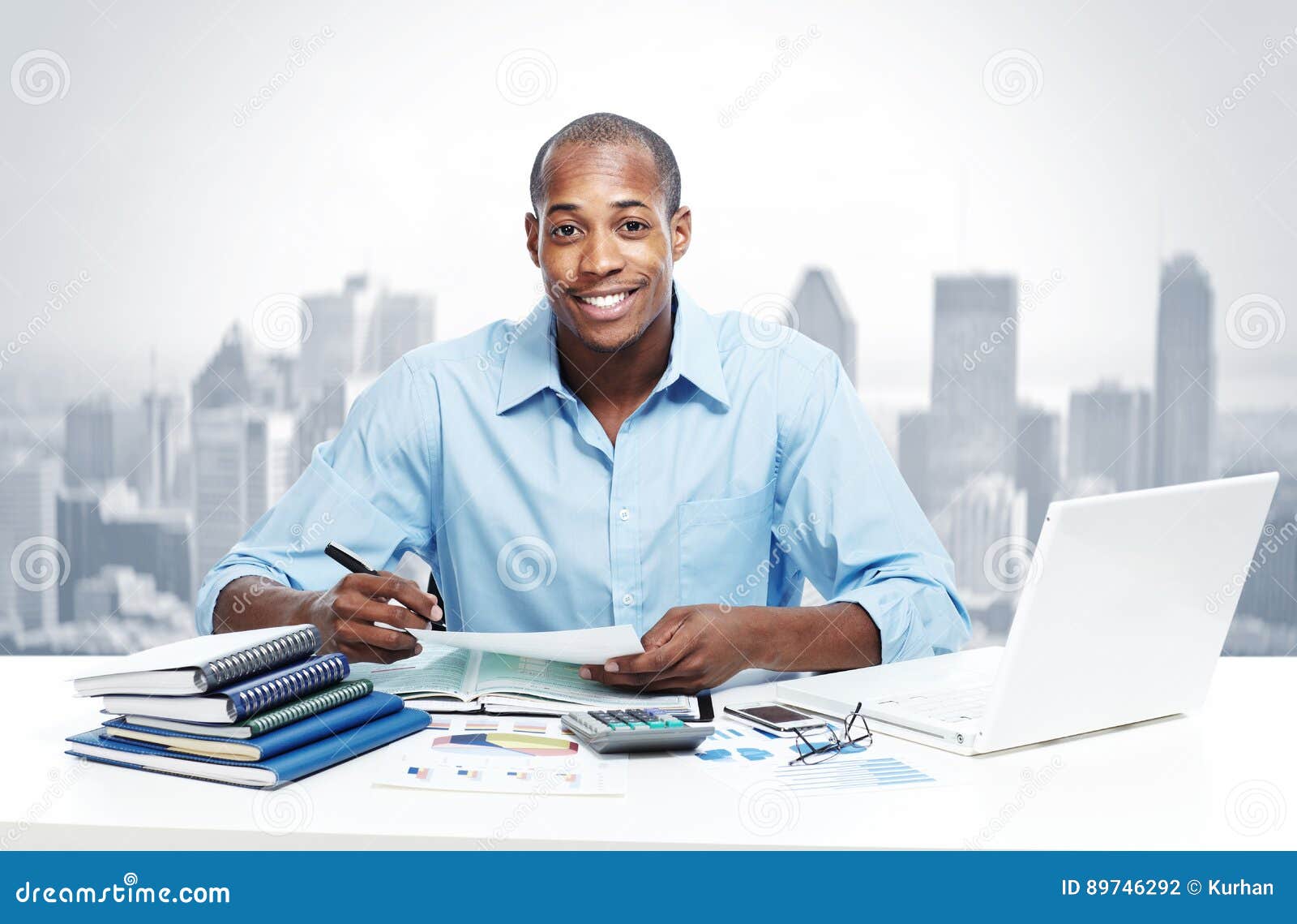 African-American Black Businessman in Office. Stock Photo - Image of ...