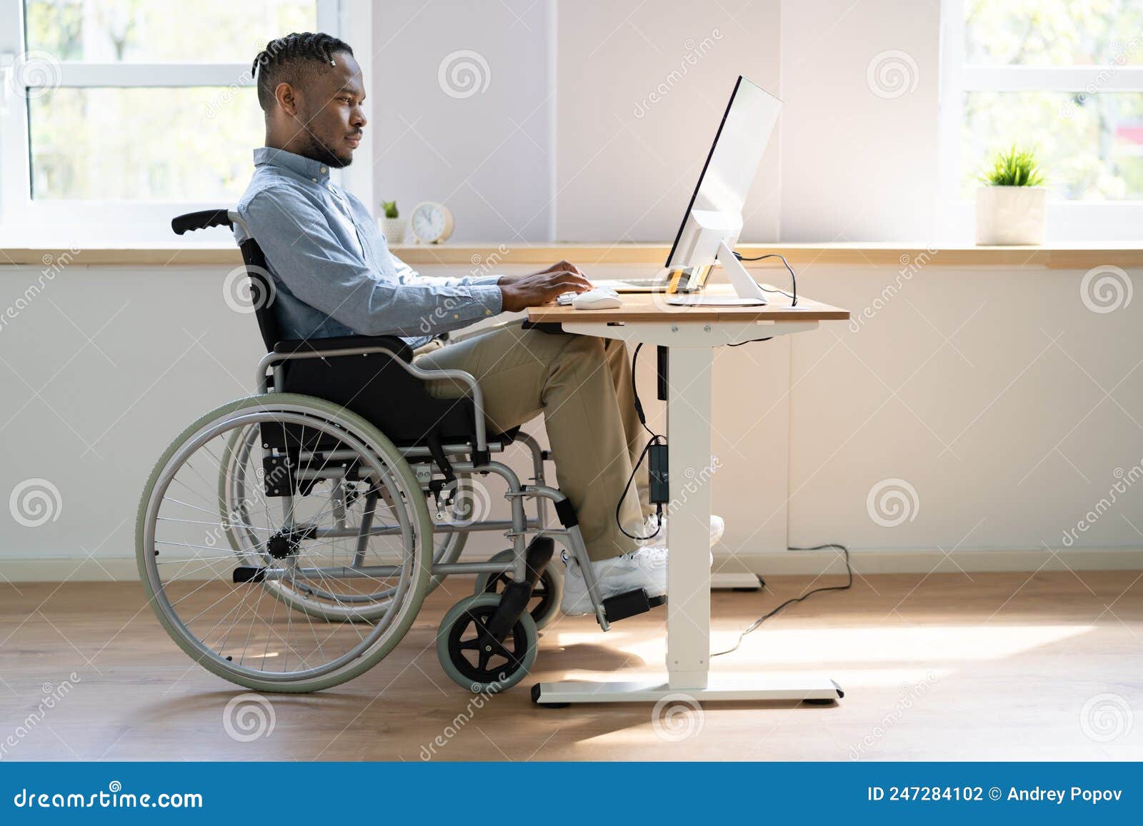 African American Black Man Using Computer Stock Photo - Image of ...