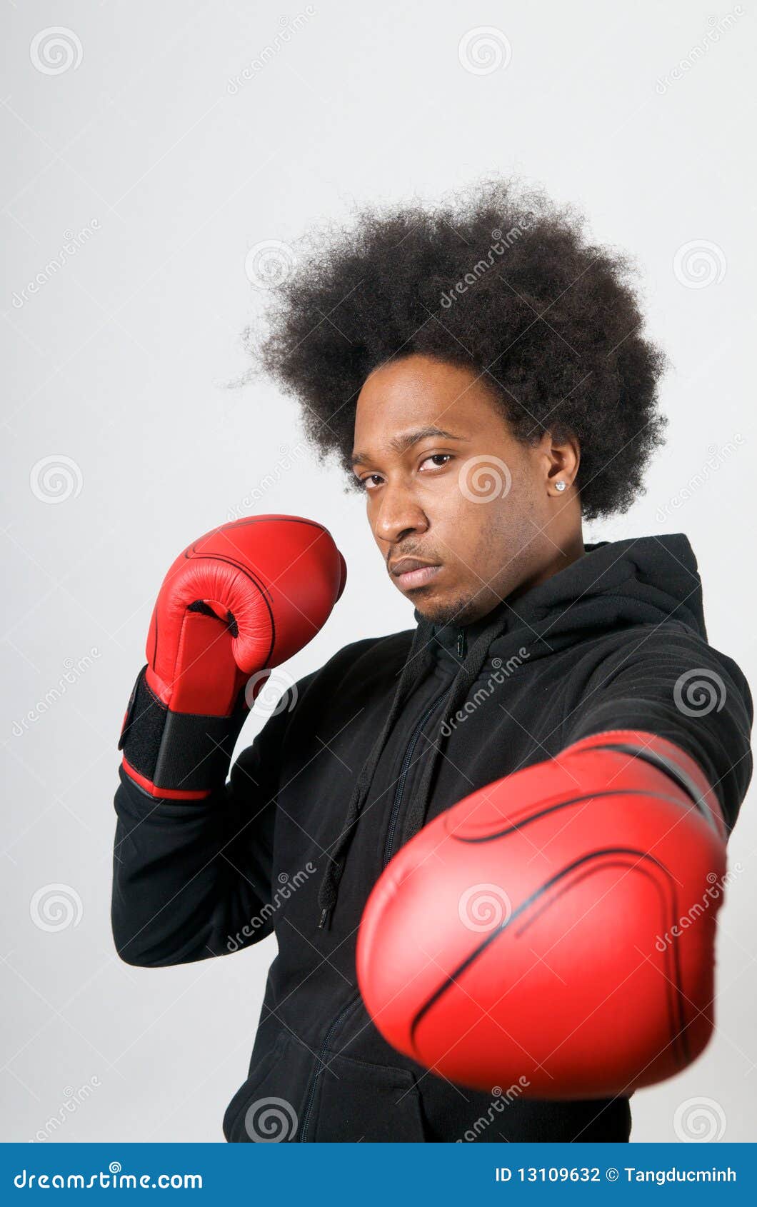 African American Boxer in Defence Stock Photo - Image of boxer, lips ...